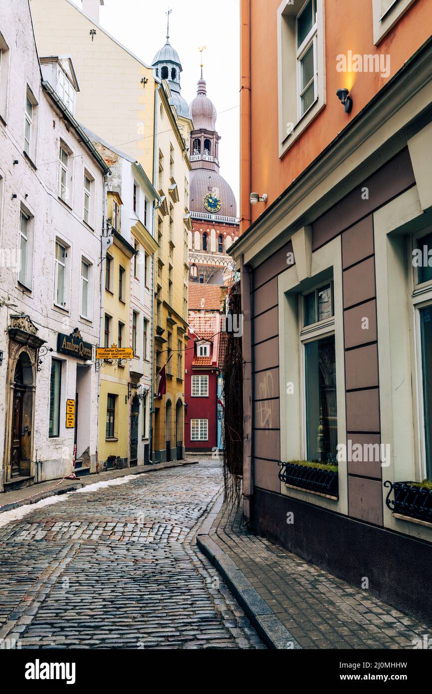 Riga Old Town. Medieval Gothic Architecture. Riga the capital of Latvia ...