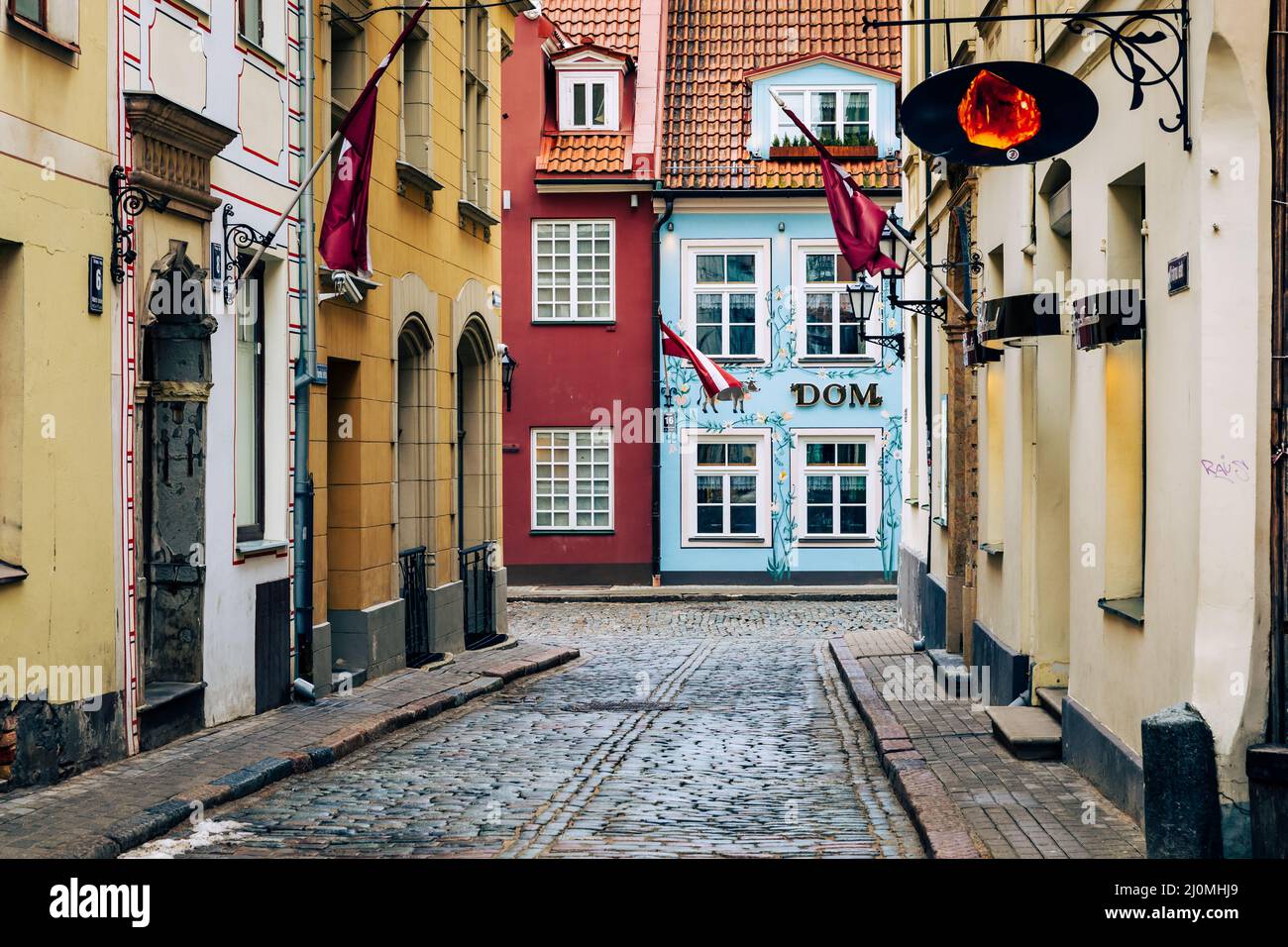 Riga Old Town. Medieval Gothic Architecture. Riga the capital of Latvia ...
