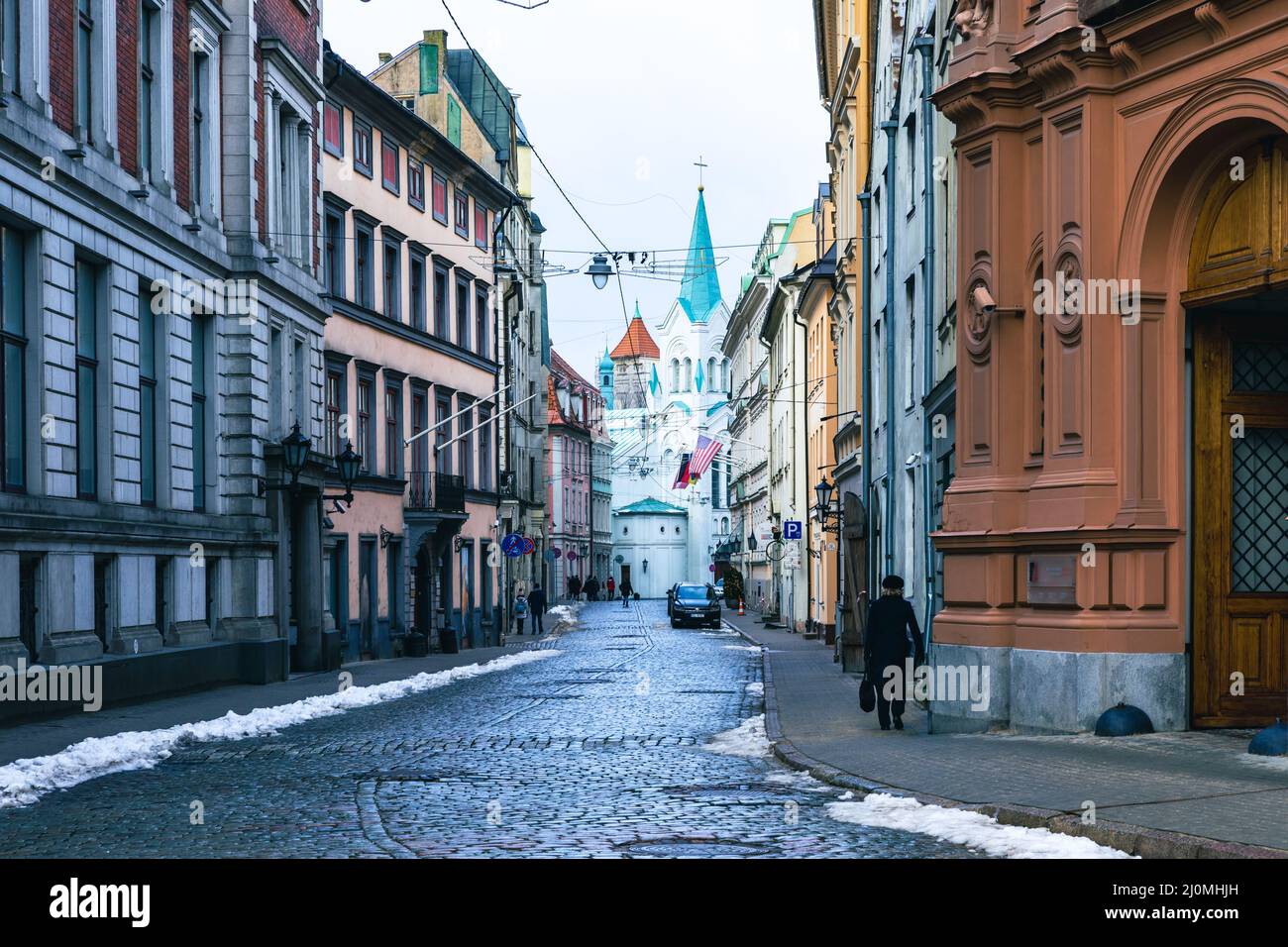 Riga Old Town. Medieval Gothic Architecture. Riga the capital of Latvia ...