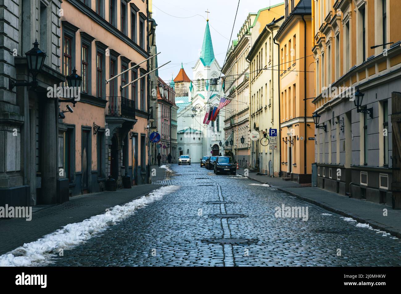 Riga Old Town. Medieval Gothic Architecture. Riga the capital of Latvia ...