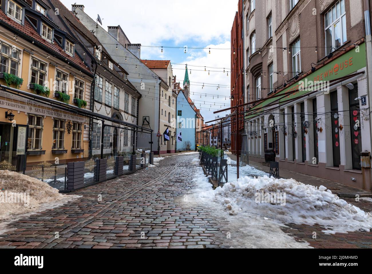 Riga Old Town. Medieval Gothic Architecture. Riga the capital of Latvia ...