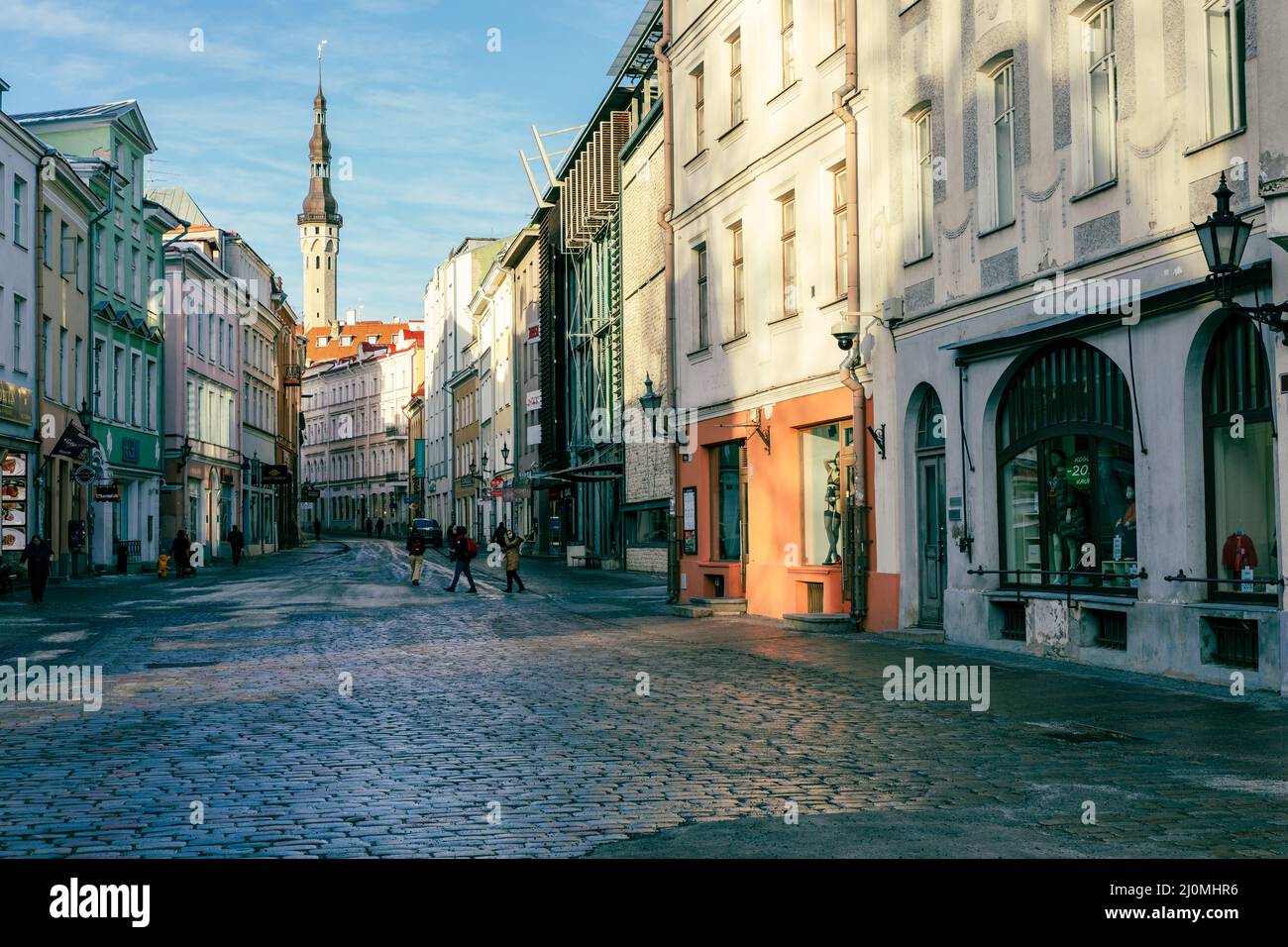 Tallin Old Town. Medieval Gothic Architecture. Tallin the capital of ...