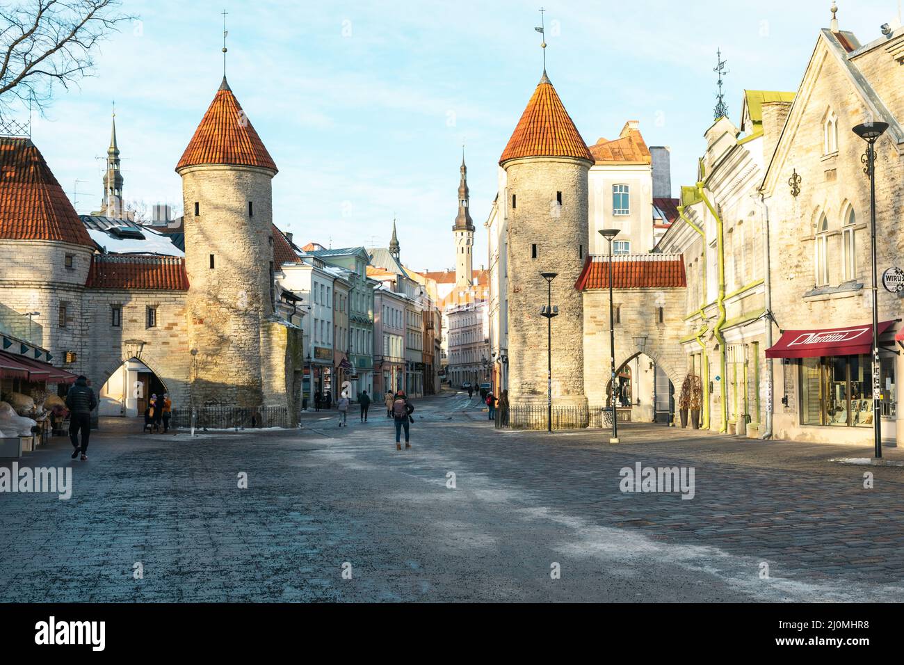 Tallin Old Town. Medieval Gothic Architecture. Tallin the capital of ...