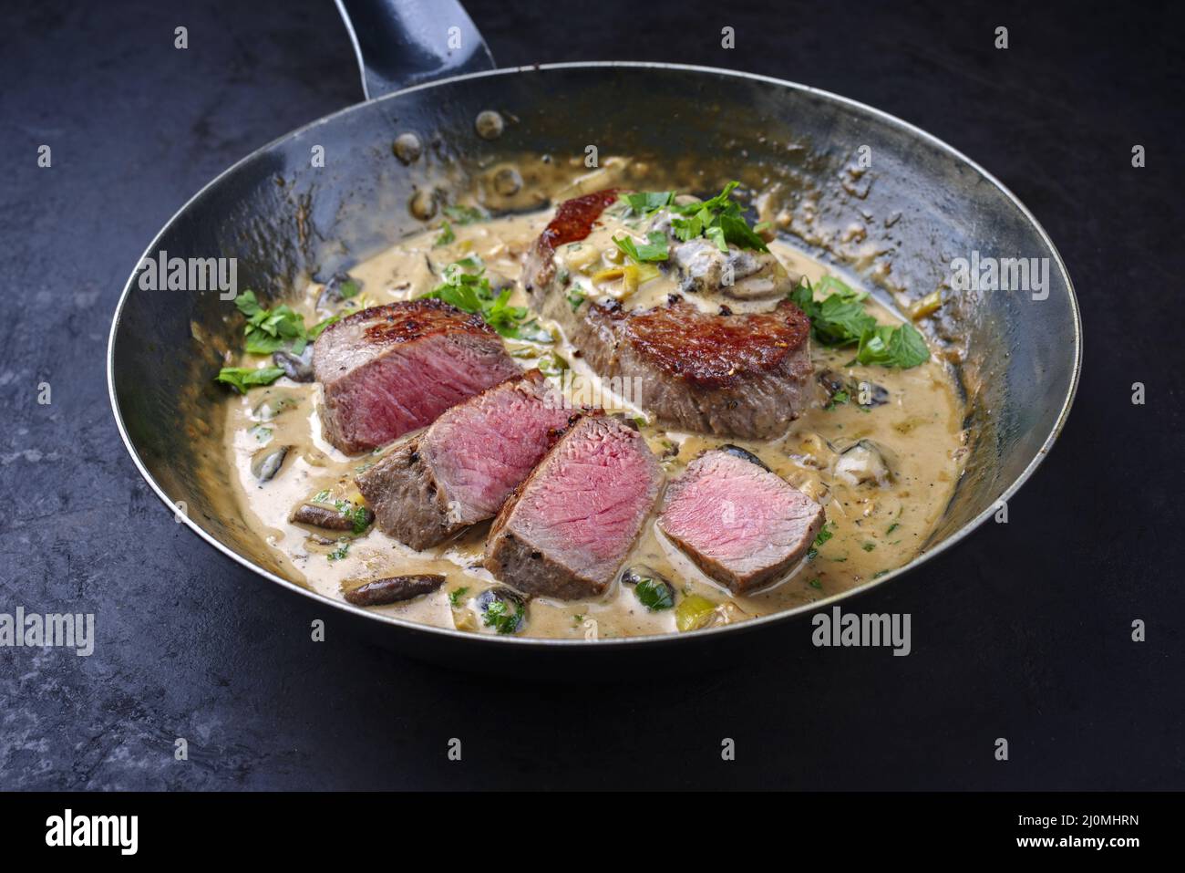 Traditional barbecue dry aged angus roast beef steak natural with ...