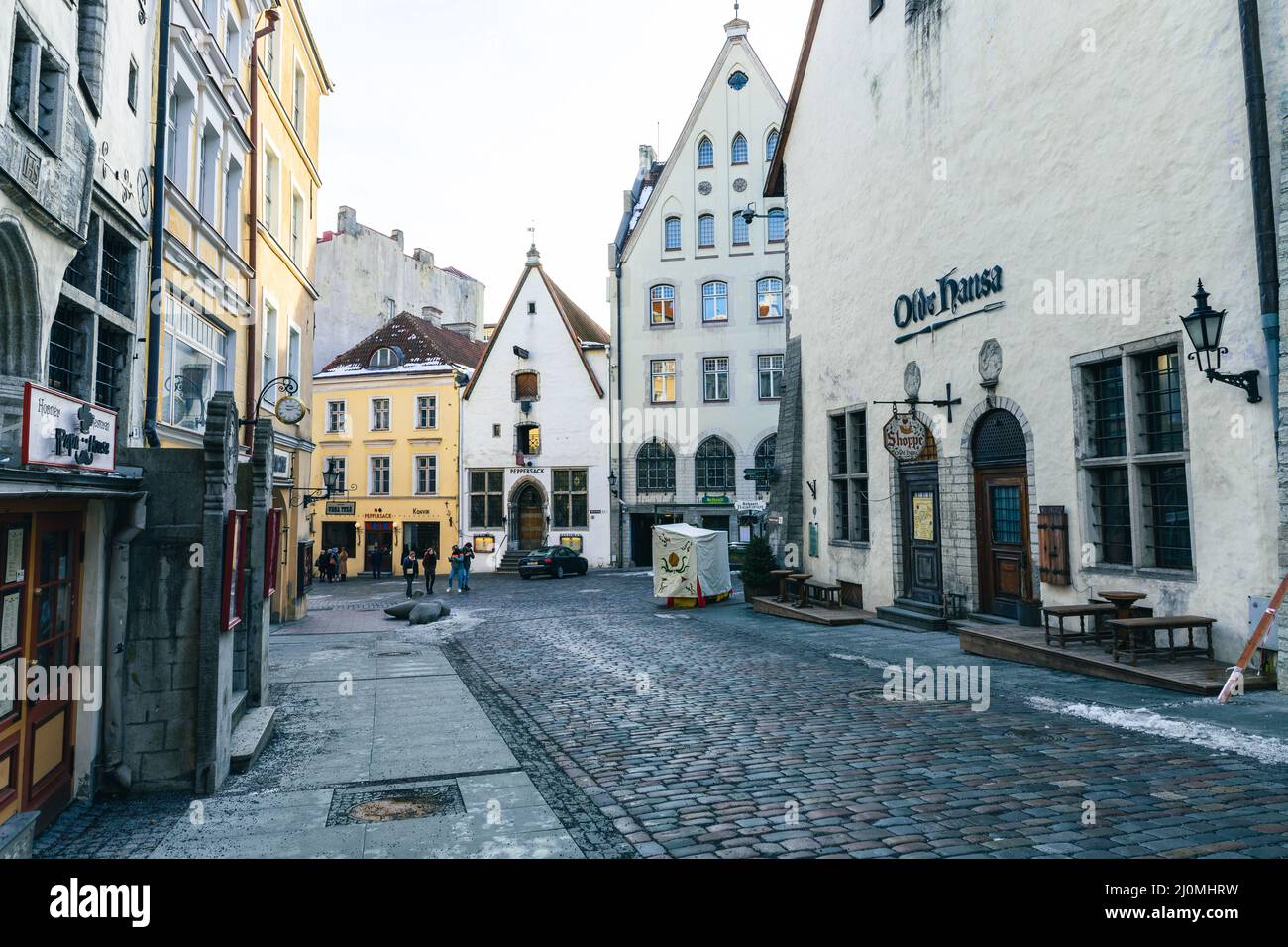 Tallin Old Town. Medieval Gothic Architecture. Tallin the capital of ...