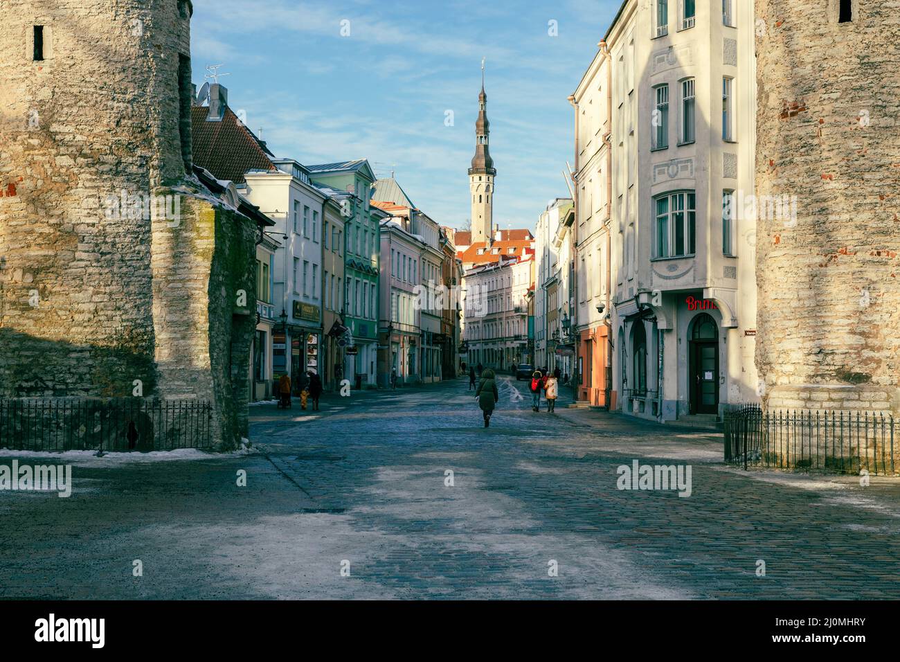 Tallin Old Town. Medieval Gothic Architecture. Tallin the capital of ...