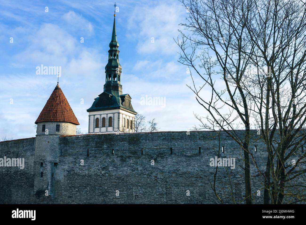 Tallin Old Town. Medieval Gothic Architecture. Tallin the capital of ...