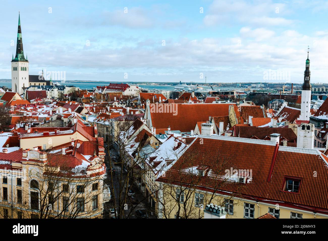Tallin Old Town. Medieval Gothic Architecture. Tallin the capital of ...