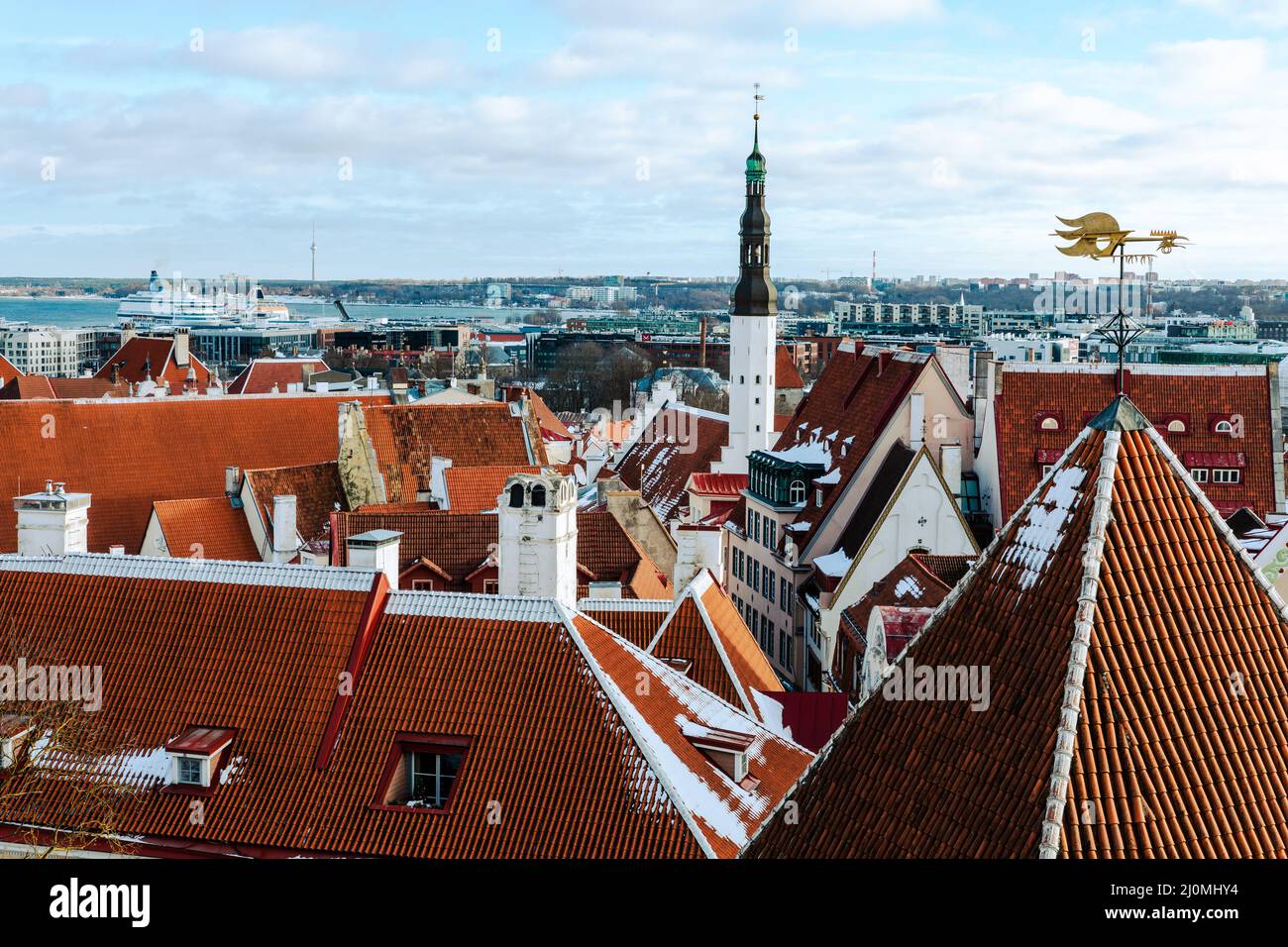 Tallin Old Town. Medieval Gothic Architecture. Tallin the capital of ...