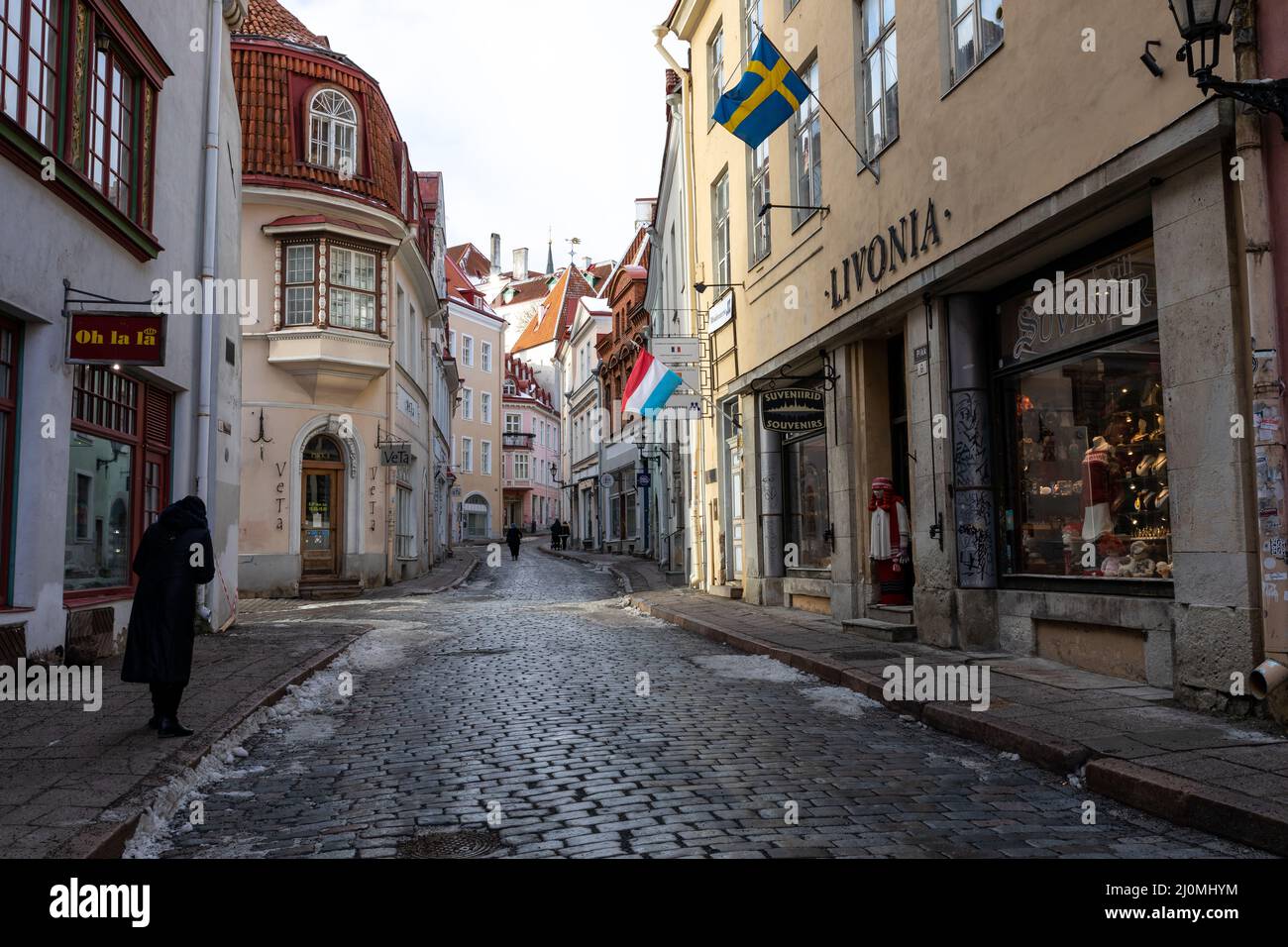 Tallin Old Town. Medieval Gothic Architecture. Tallin the capital of ...