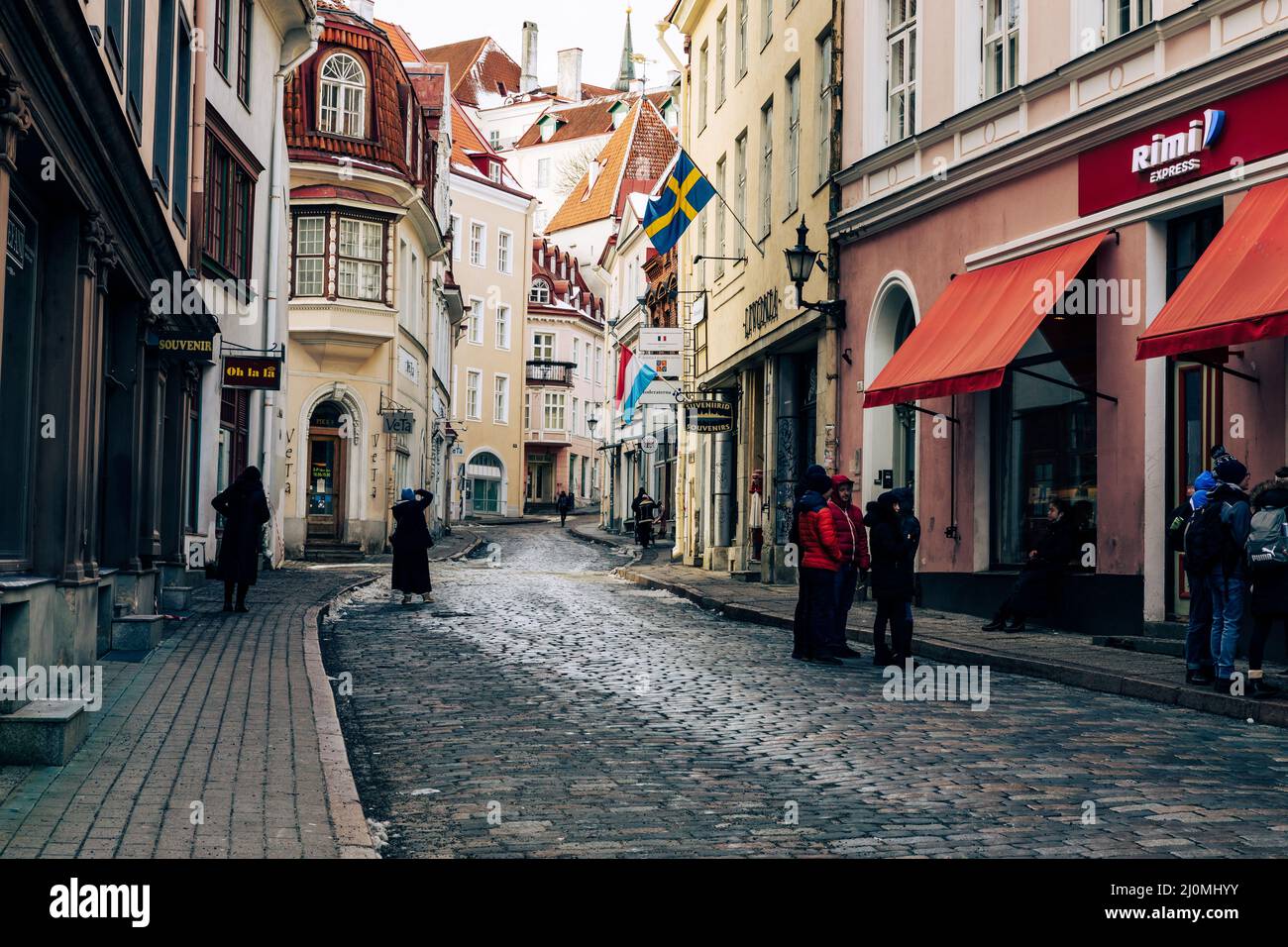 Tallin Old Town. Medieval Gothic Architecture. Tallin the capital of ...