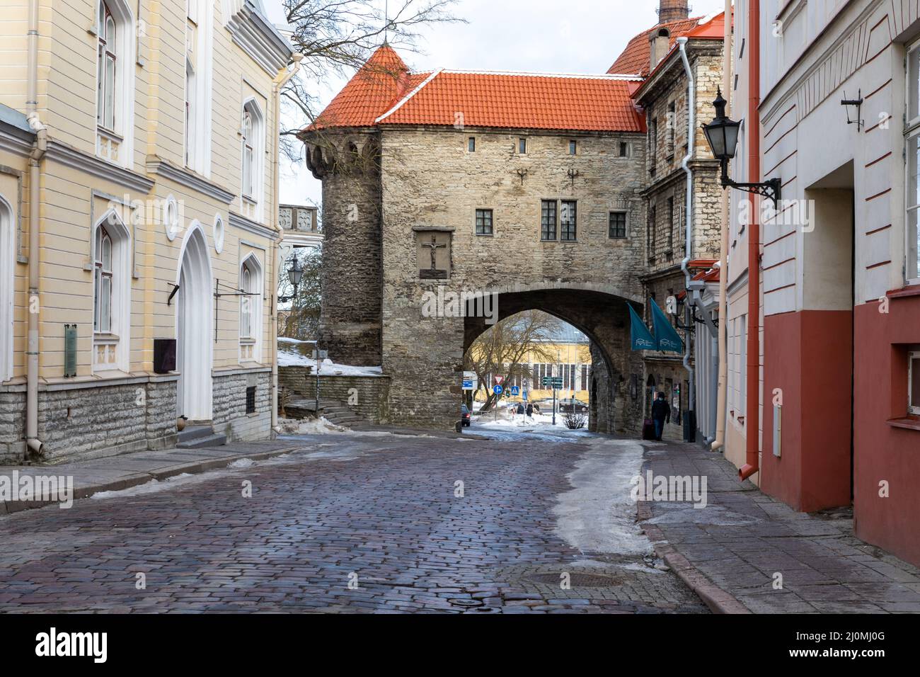 Tallin Old Town. Medieval Gothic Architecture. Tallin the capital of ...