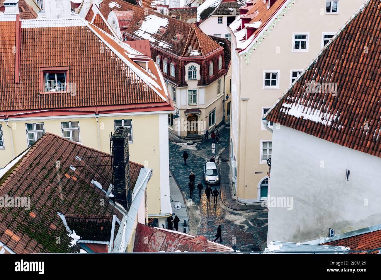 Tallin Old Town. Medieval Gothic Architecture. Tallin the capital of ...