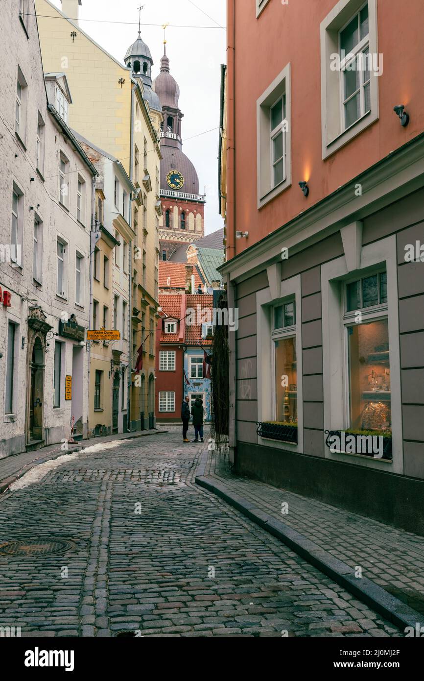 Riga Old Town. Medieval Gothic Architecture. Riga the capital of Latvia ...