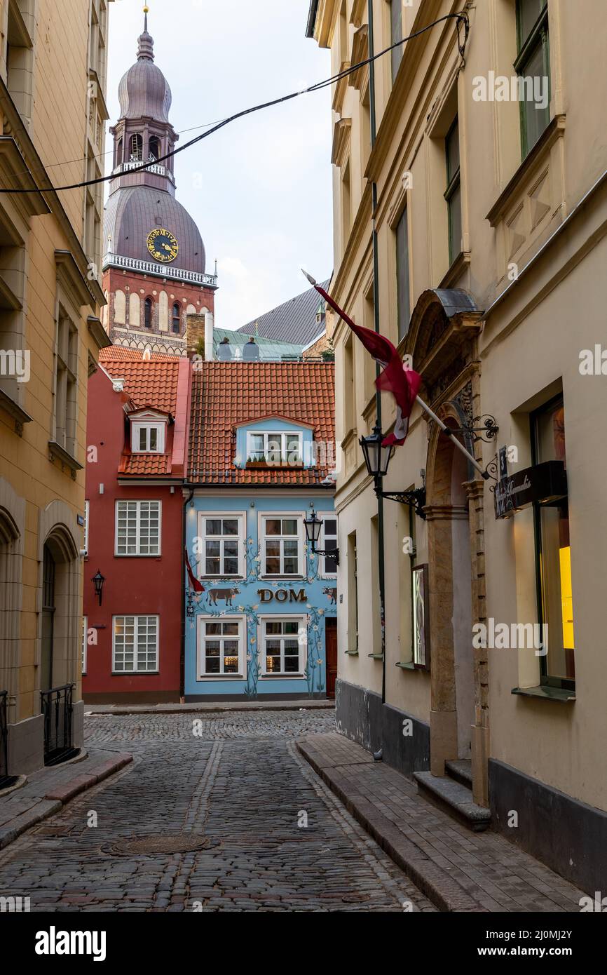Riga Old Town. Medieval Gothic Architecture. Riga the capital of Latvia ...