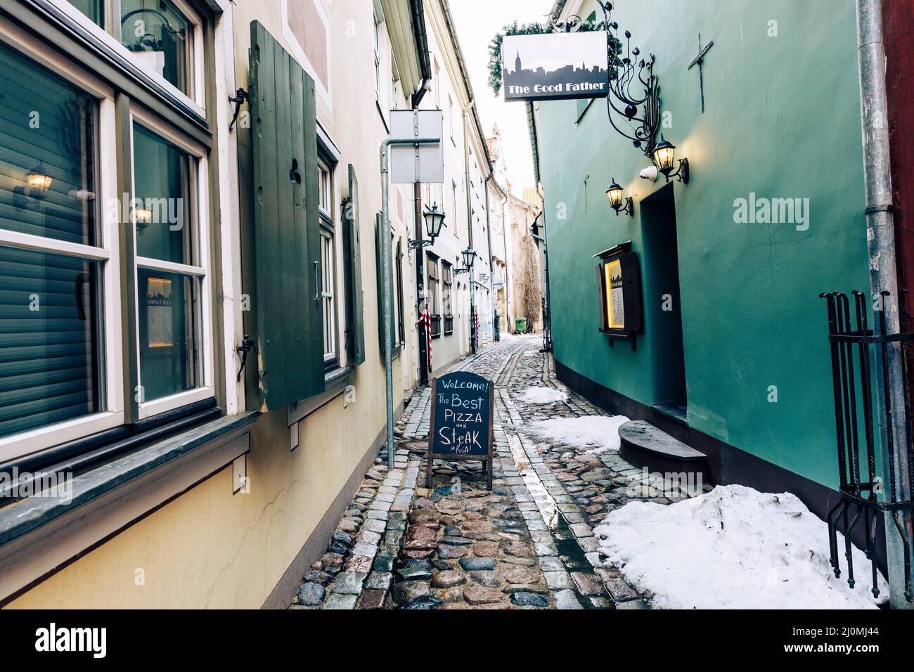 Riga Old Town. Medieval Gothic Architecture. Riga the capital of Latvia ...