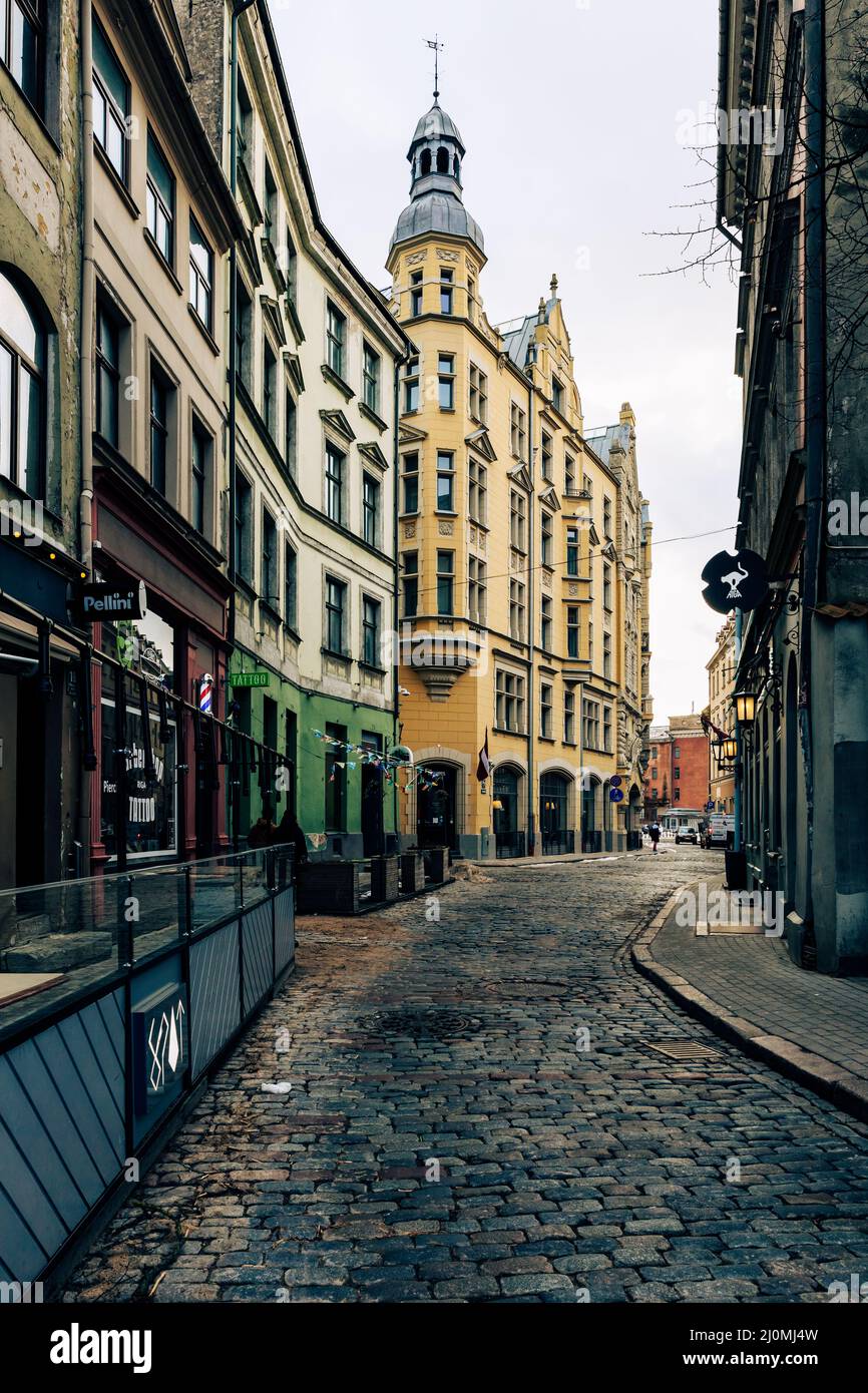 Riga Old Town. Medieval Gothic Architecture. Riga the capital of Latvia ...