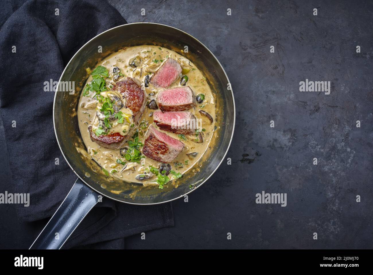 Traditional barbecue dry aged angus roast beef steak natural with ...