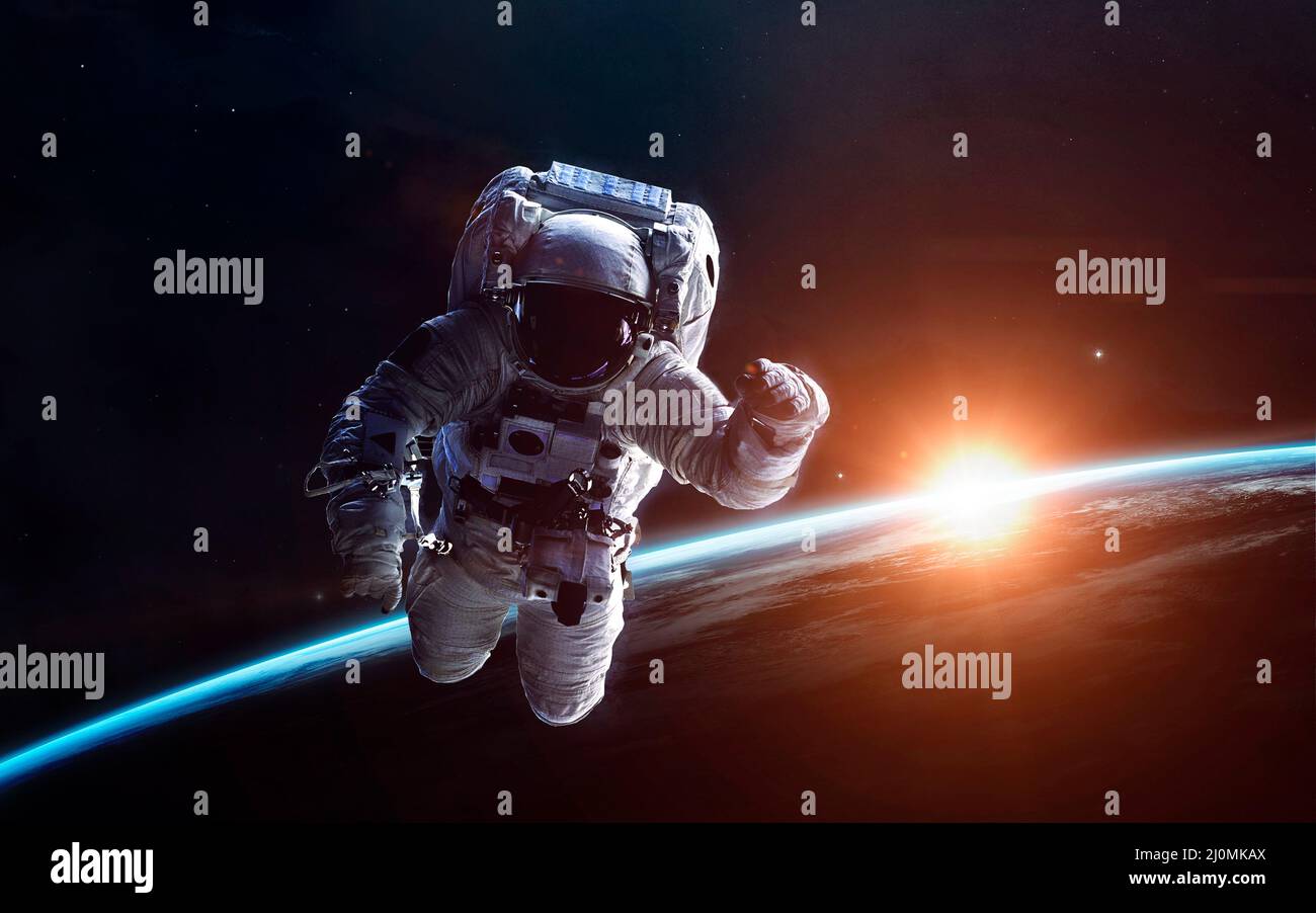 Astronaut above the Earth. Science fiction space wallpaper, incredibly ...
