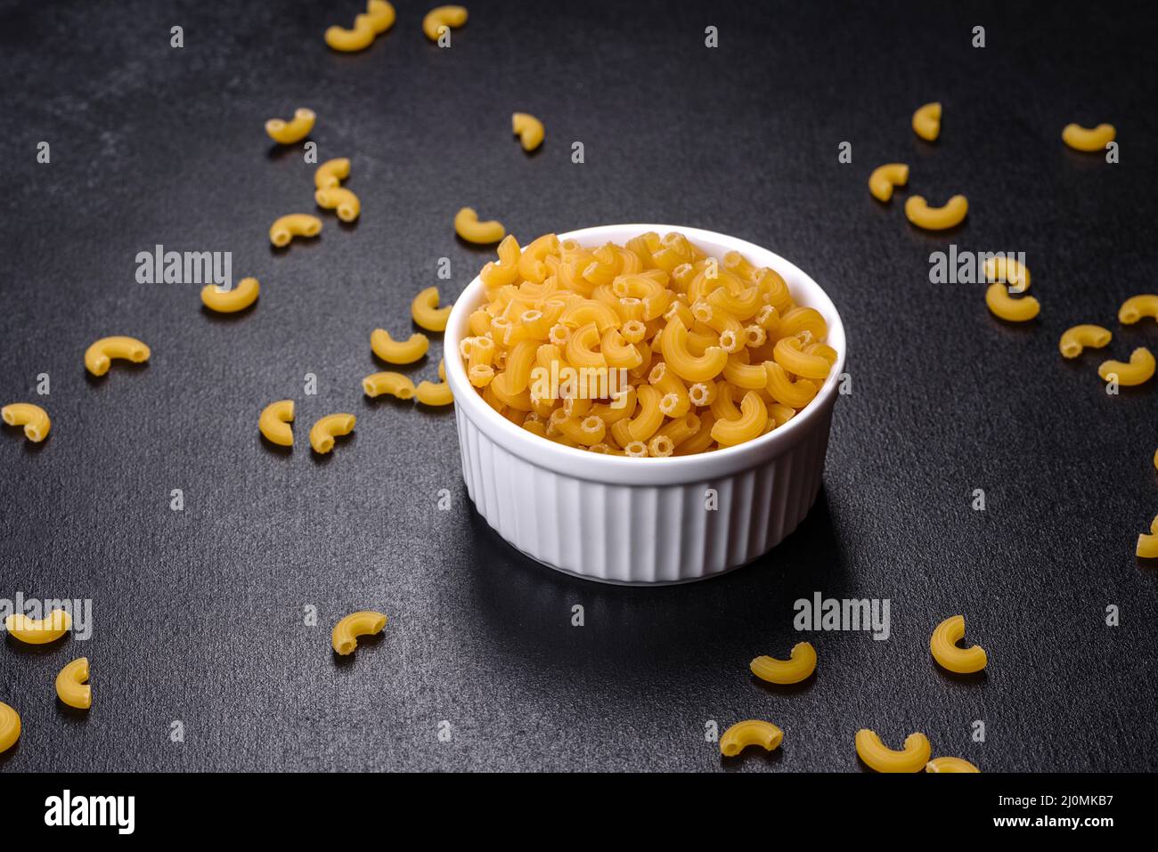 Layout of Italian raw pasta, top view, different types and shapes of ...