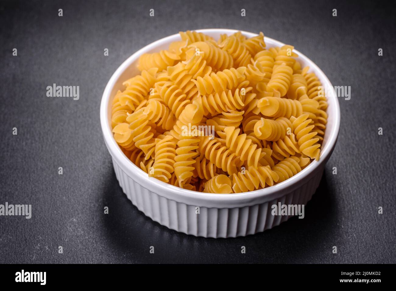 Layout of Italian raw pasta, top view, different types and shapes of ...