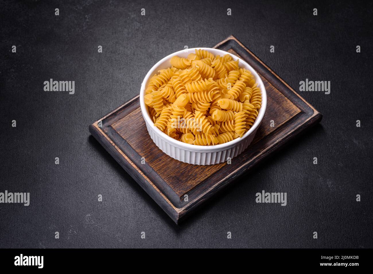Layout of Italian raw pasta, top view, different types and shapes of ...