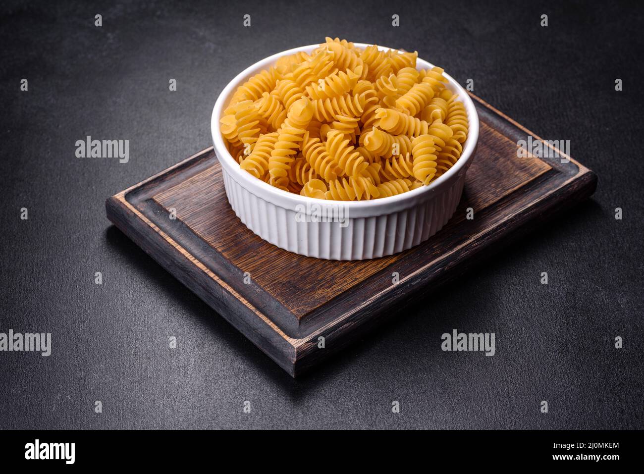 Layout of Italian raw pasta, top view, different types and shapes of ...