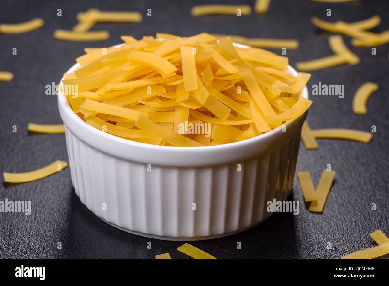 Layout of Italian raw pasta, top view, different types and shapes of ...