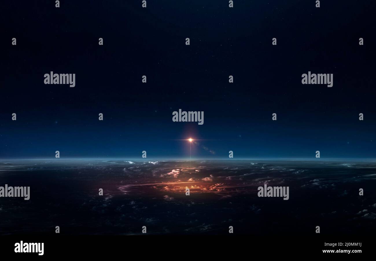 Science fiction space wallpaper, ishaceship starting from earth ...