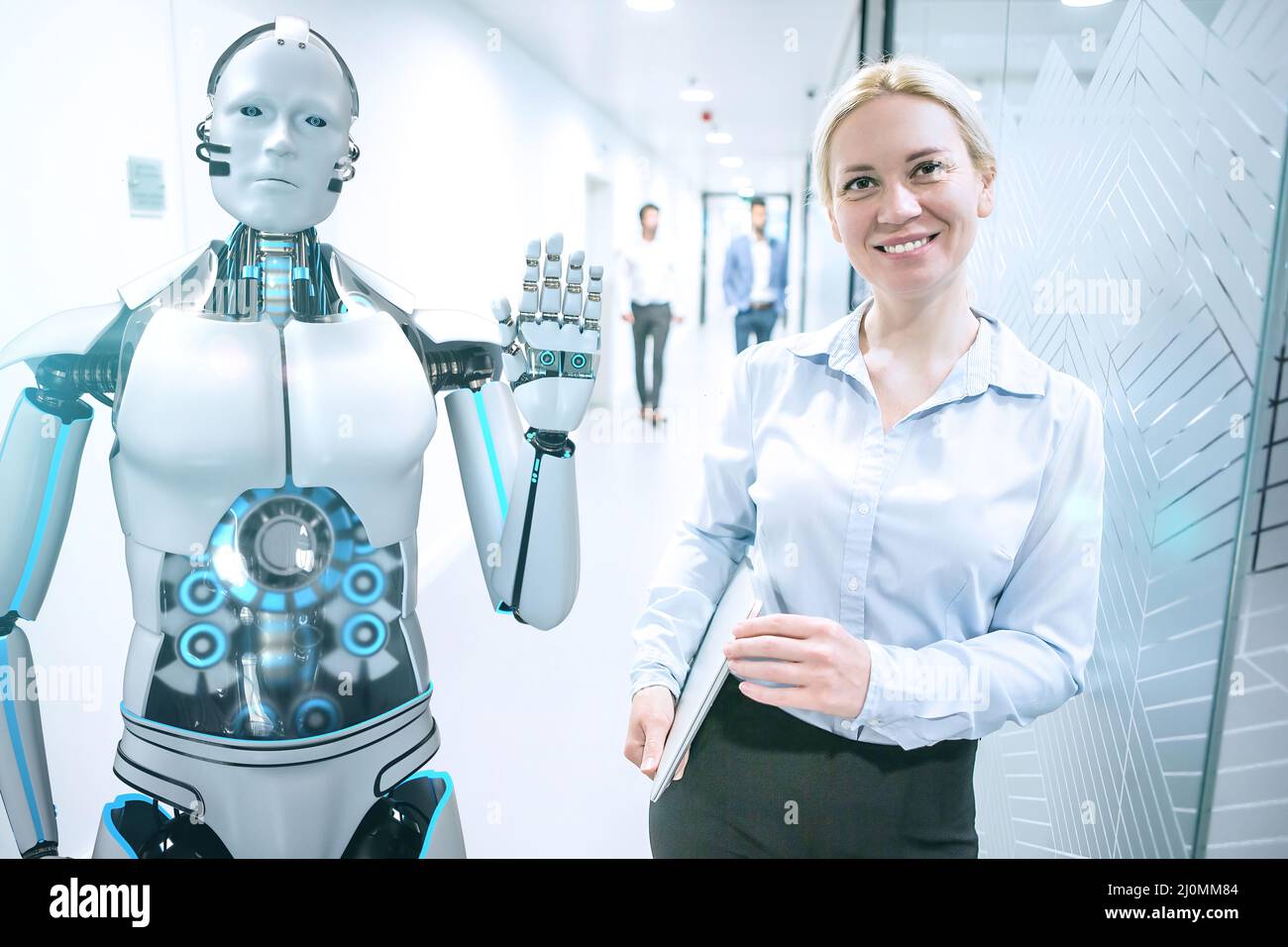 Businesswoman Humanoid Robot Stock Photo - Alamy