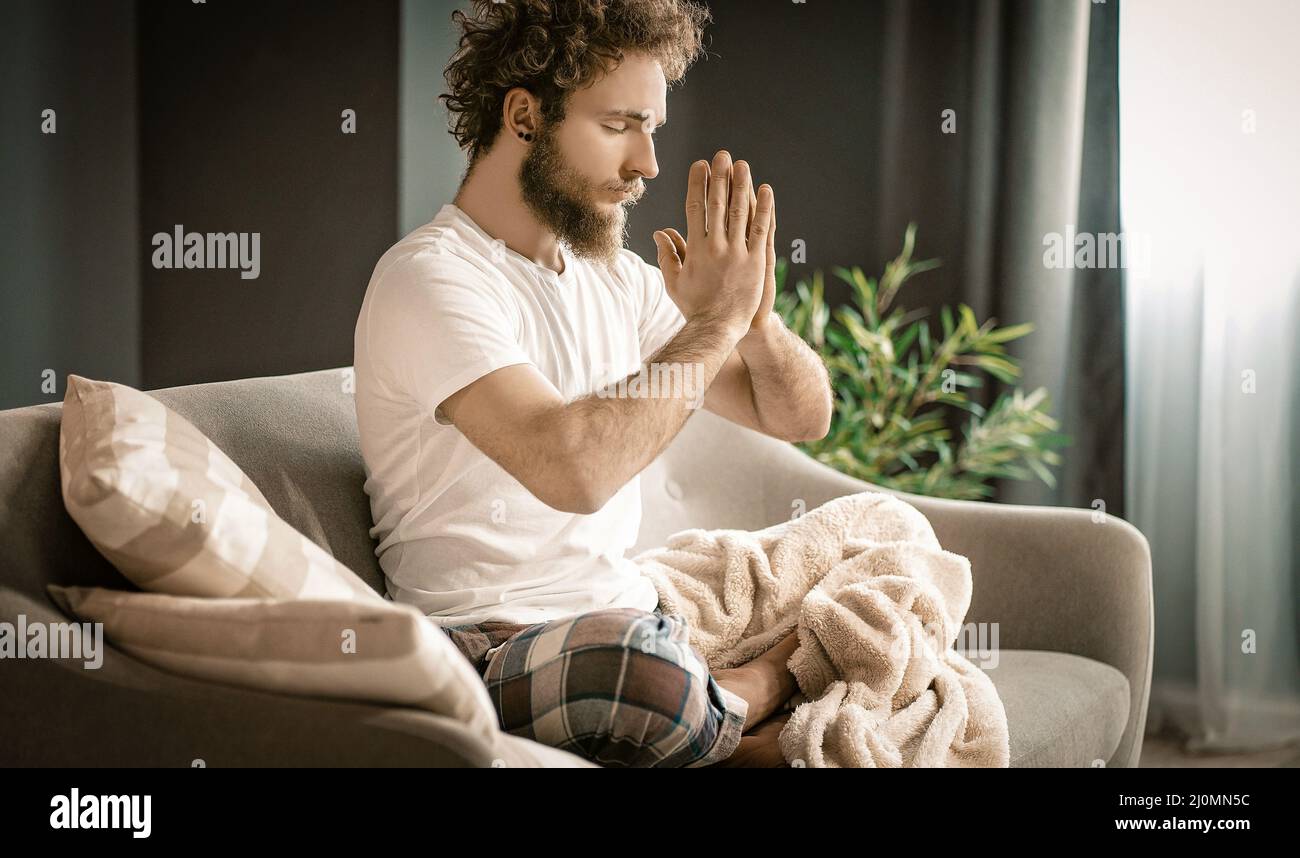 Businessman doing yoga position hi-res stock photography and images - Alamy