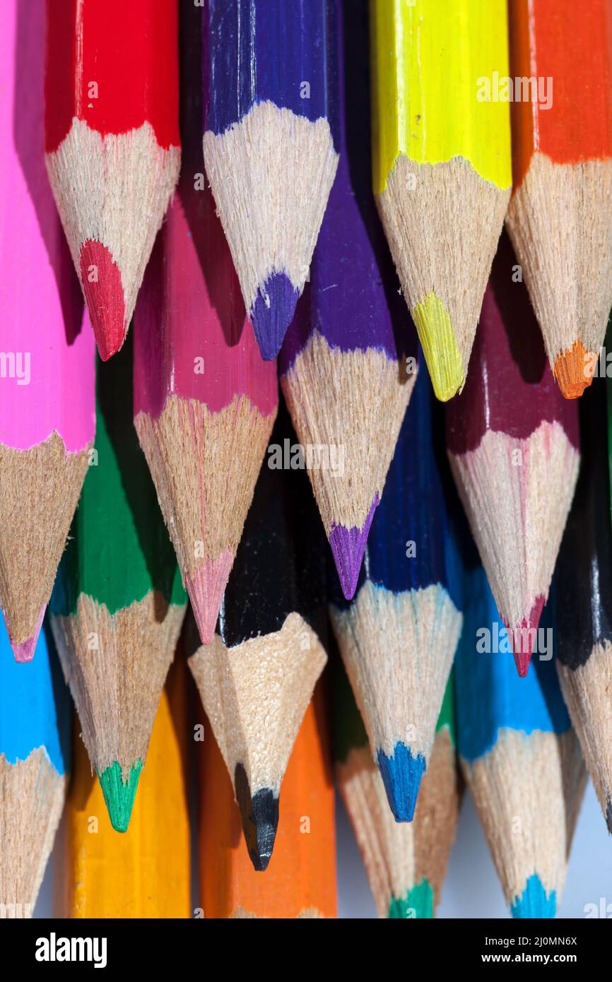 A still life group of coloured pencils Stock Photo - Alamy