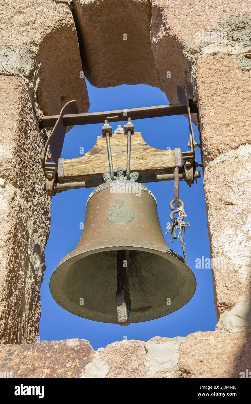 Bell in the Greek orthodox chapel at Mount Sinai . Egypt. Close up ...