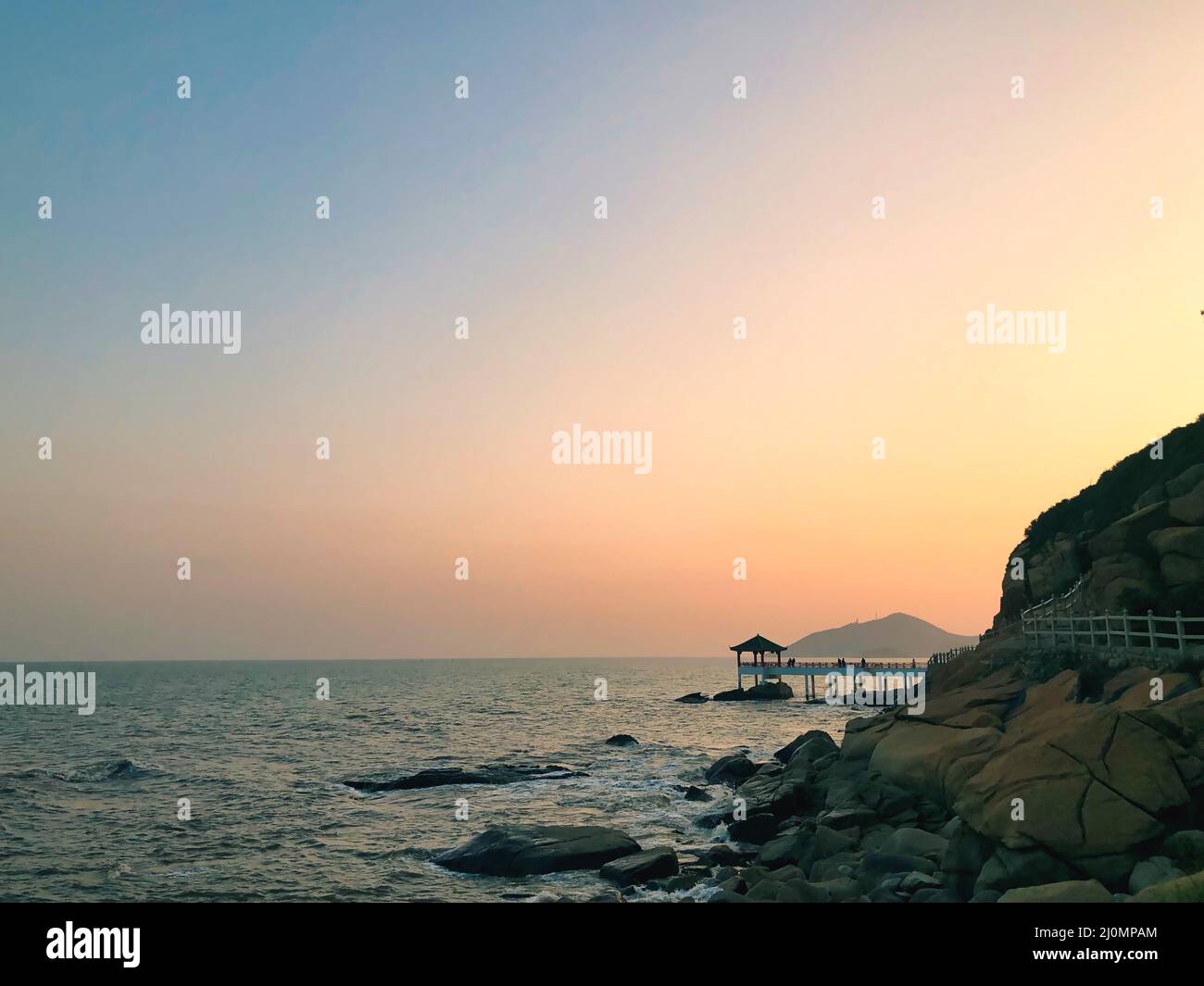 Long Chao Kok beach view with coastal trail in Coloane, Macau Stock ...