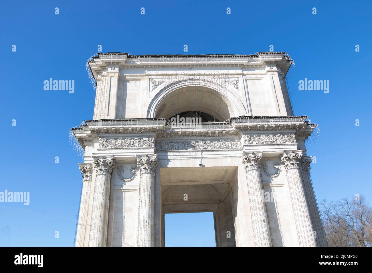 Arch of Triumph in Chisinau, Moldova - with blue sky background Stock ...