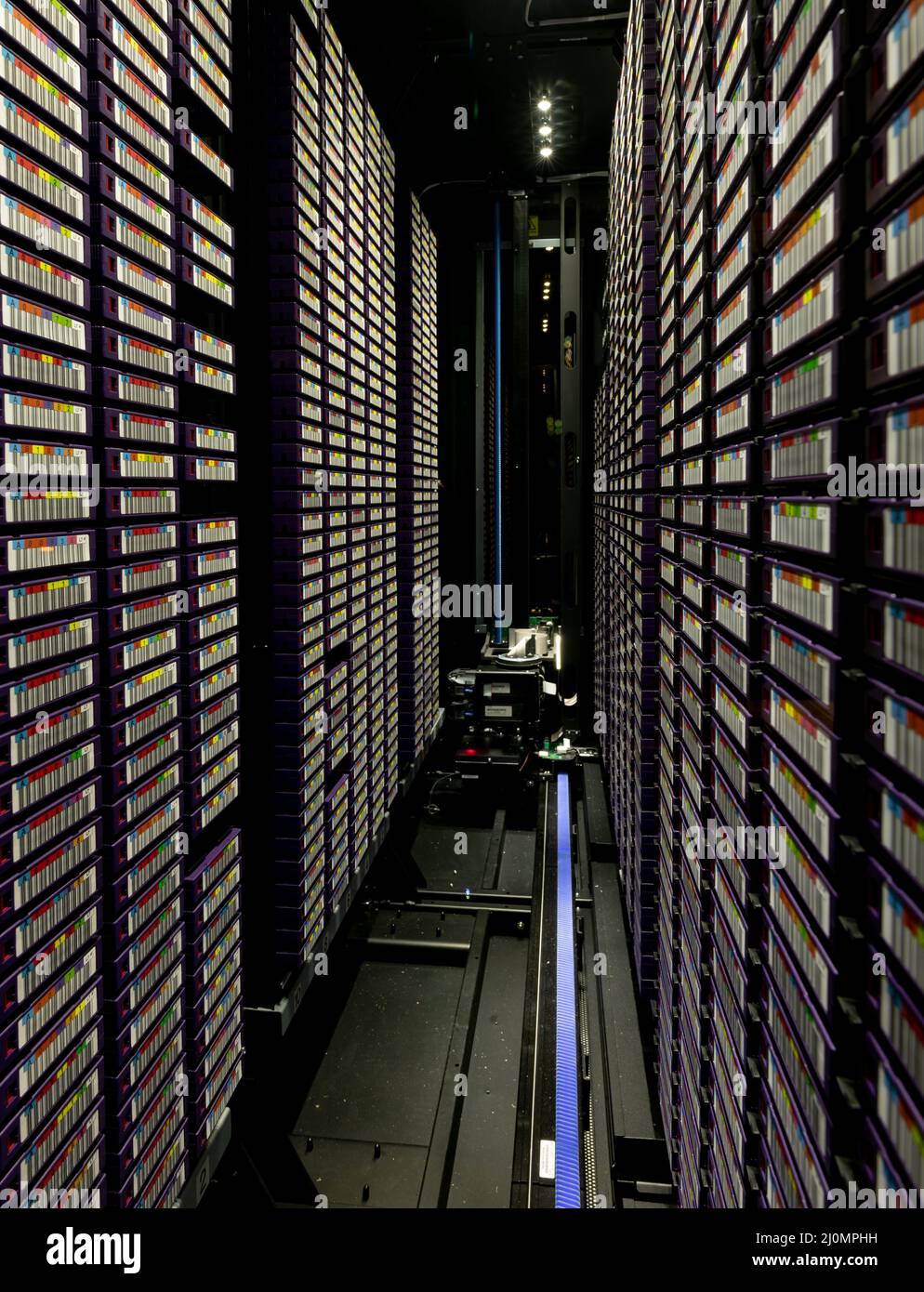 Data center with multiple rows of fully operational server racks Stock ...