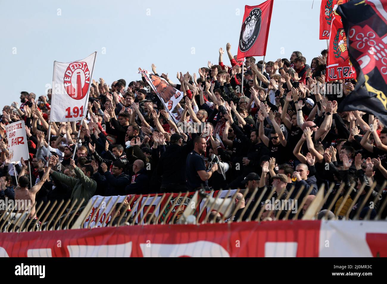 Stadio Brianteo, Monza (MB), Italy, March 19, 2022, AC Monza supporters ...
