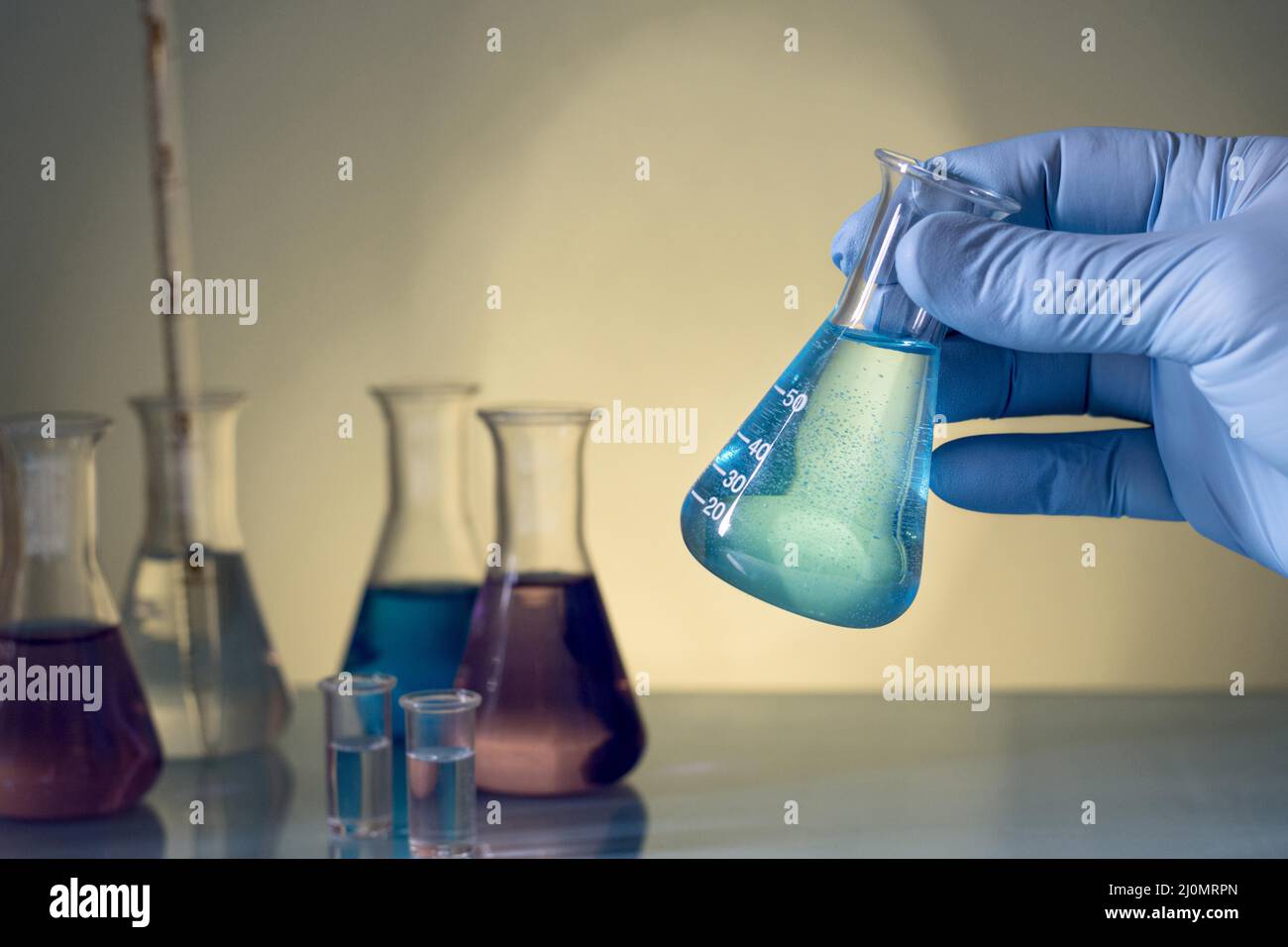 Front view of flask science concept Stock Photo - Alamy