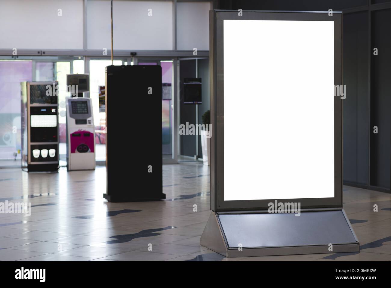 Front view blank standing billboard Stock Photo - Alamy