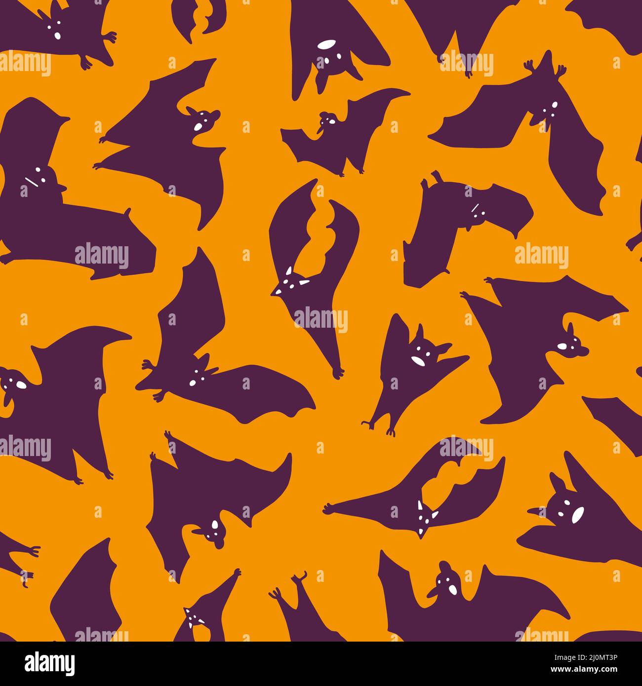 Silhouette of purple bats on an orange background Stock Photo - Alamy