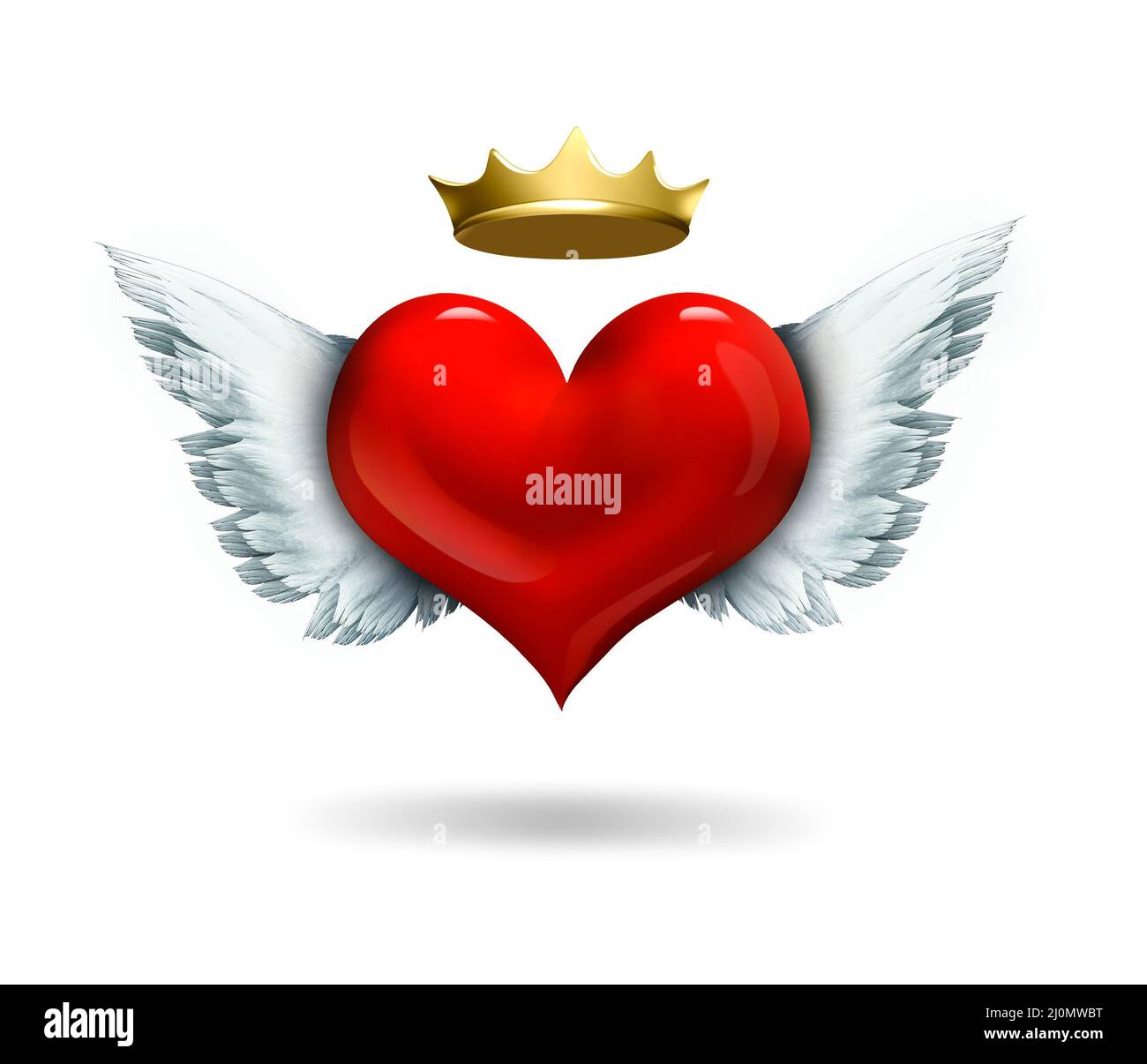 Flying 3D Red Heart Stock Photo - Alamy