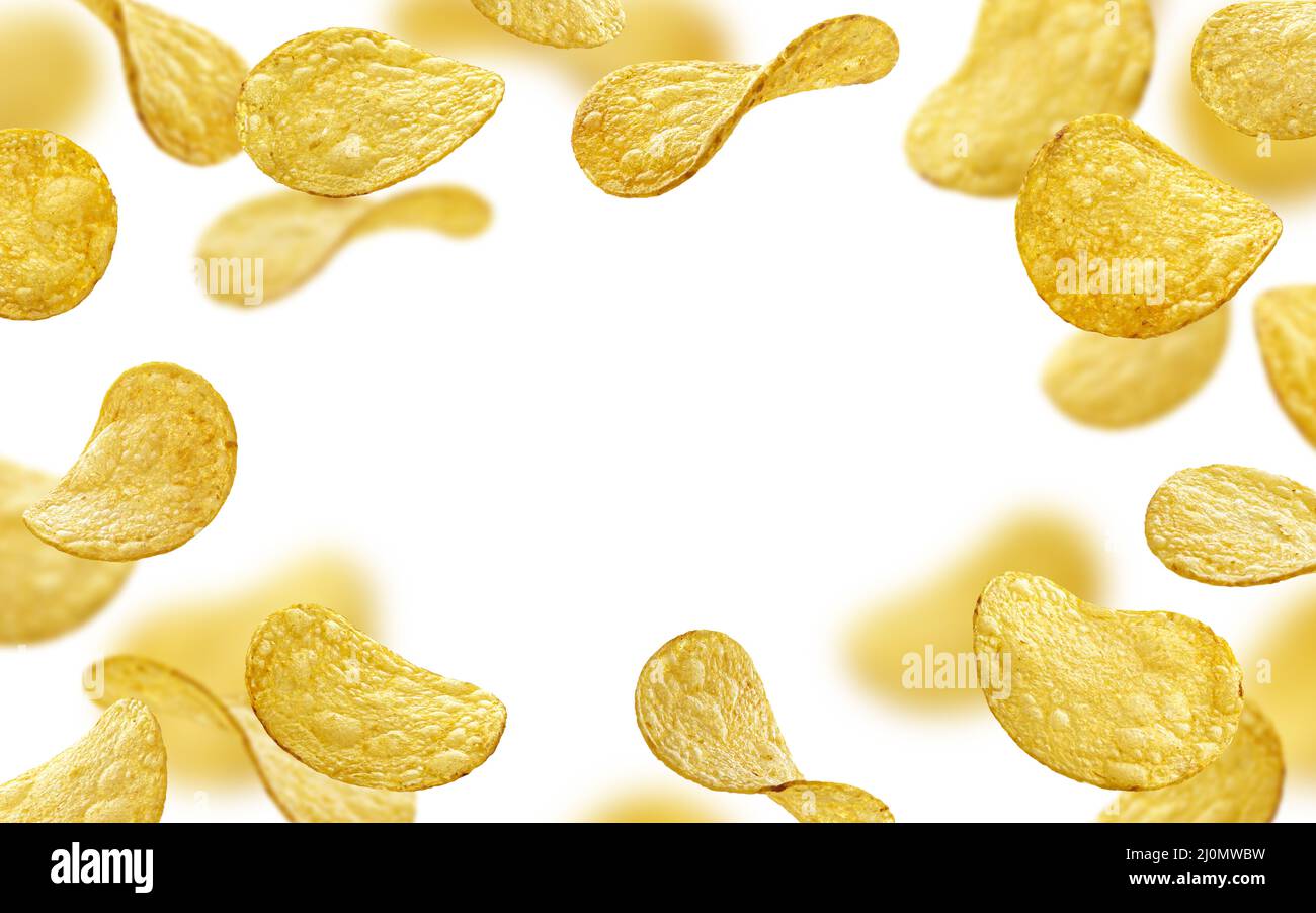 Frame of potato chips with copy space Stock Photo - Alamy