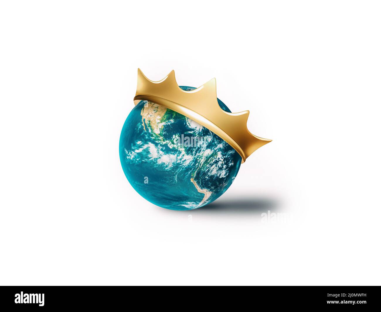 World Globe with Golden Crown Stock Photo - Alamy