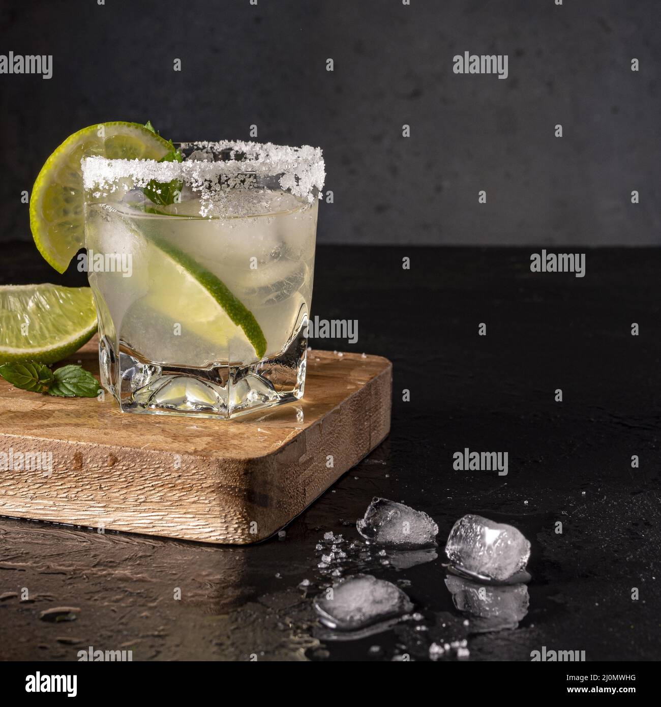 Delicious beverage with lime ice Stock Photo - Alamy