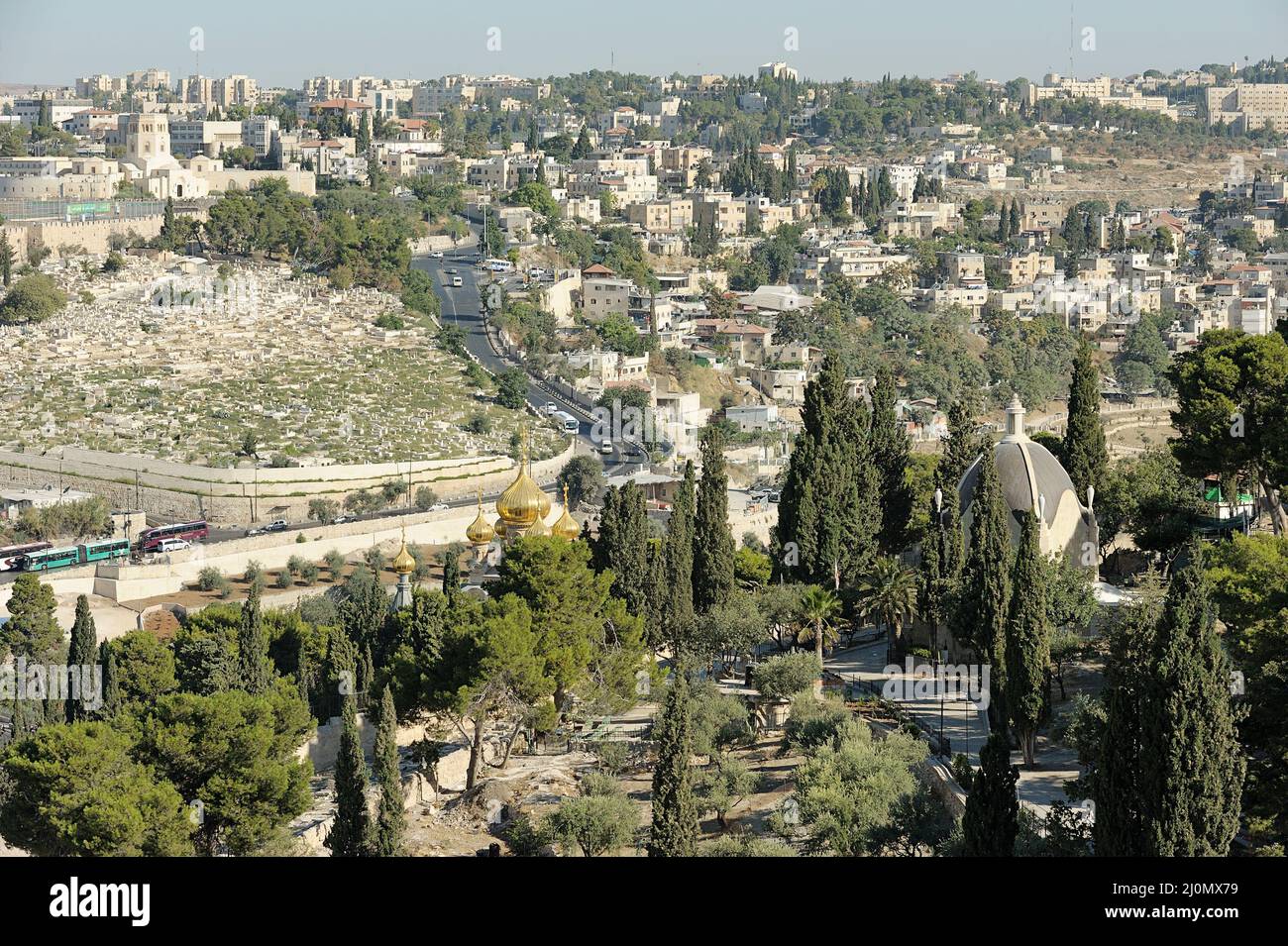 Jerusalem, view of the old city from the Mount of Olives Stock Photo ...