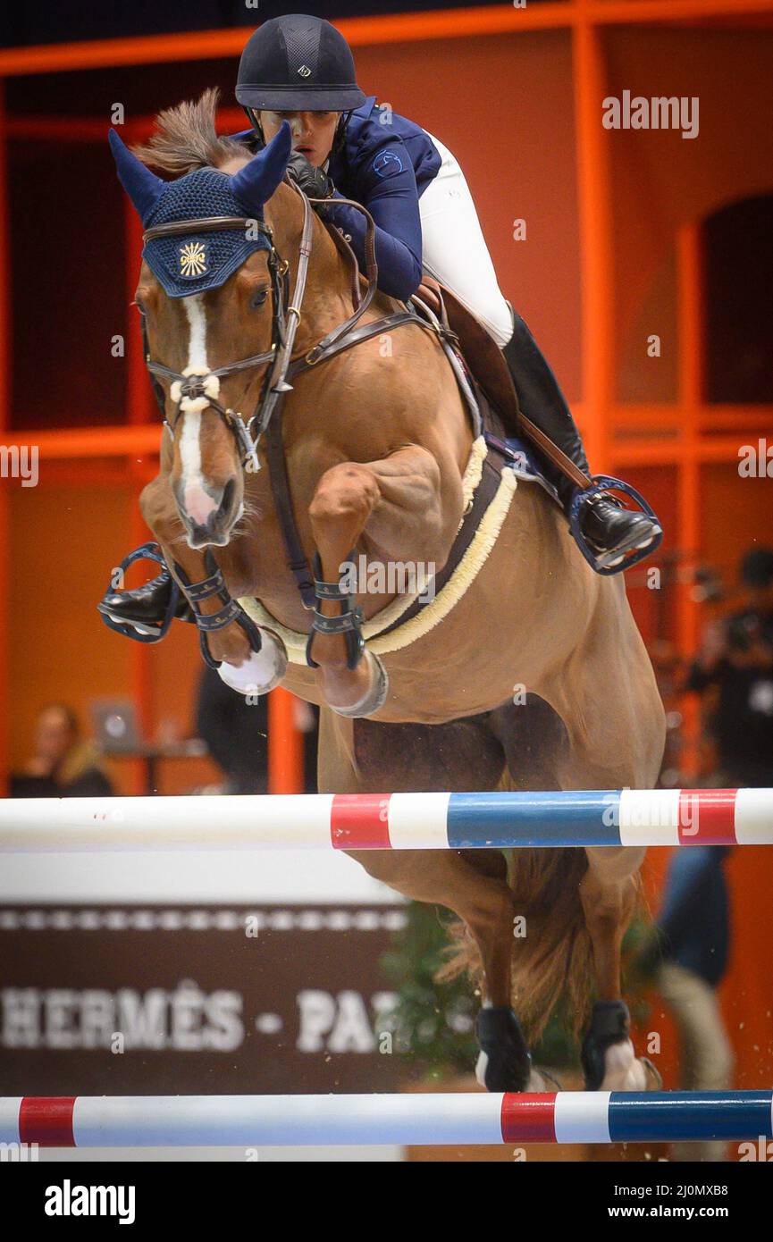 Lily Attwood competes during the Saut Hermes at Le Grand Palais ...