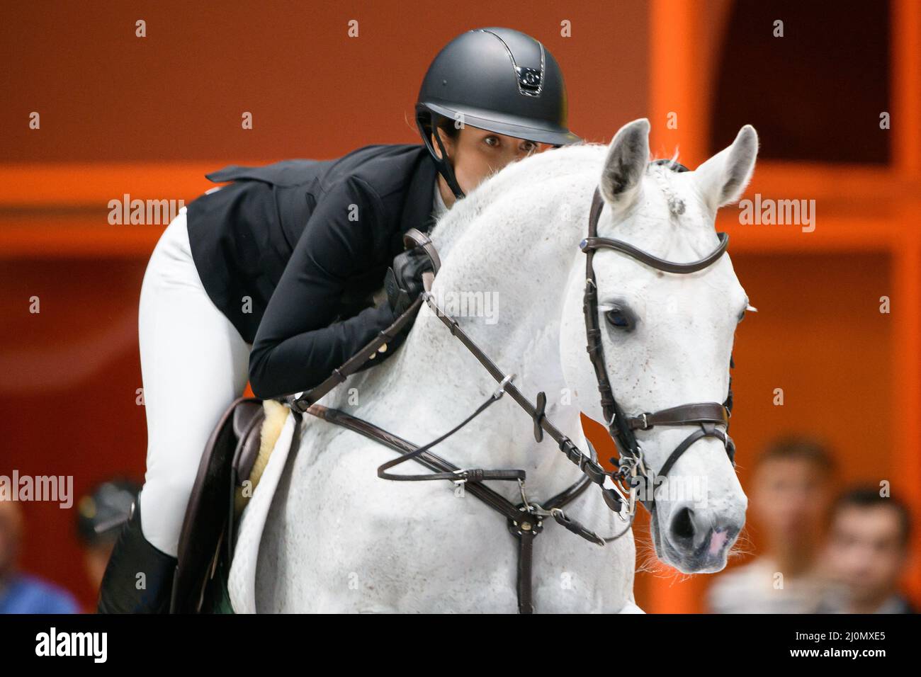 Janika Sprunger competes during the Saut Hermes at Le Grand Palais ...
