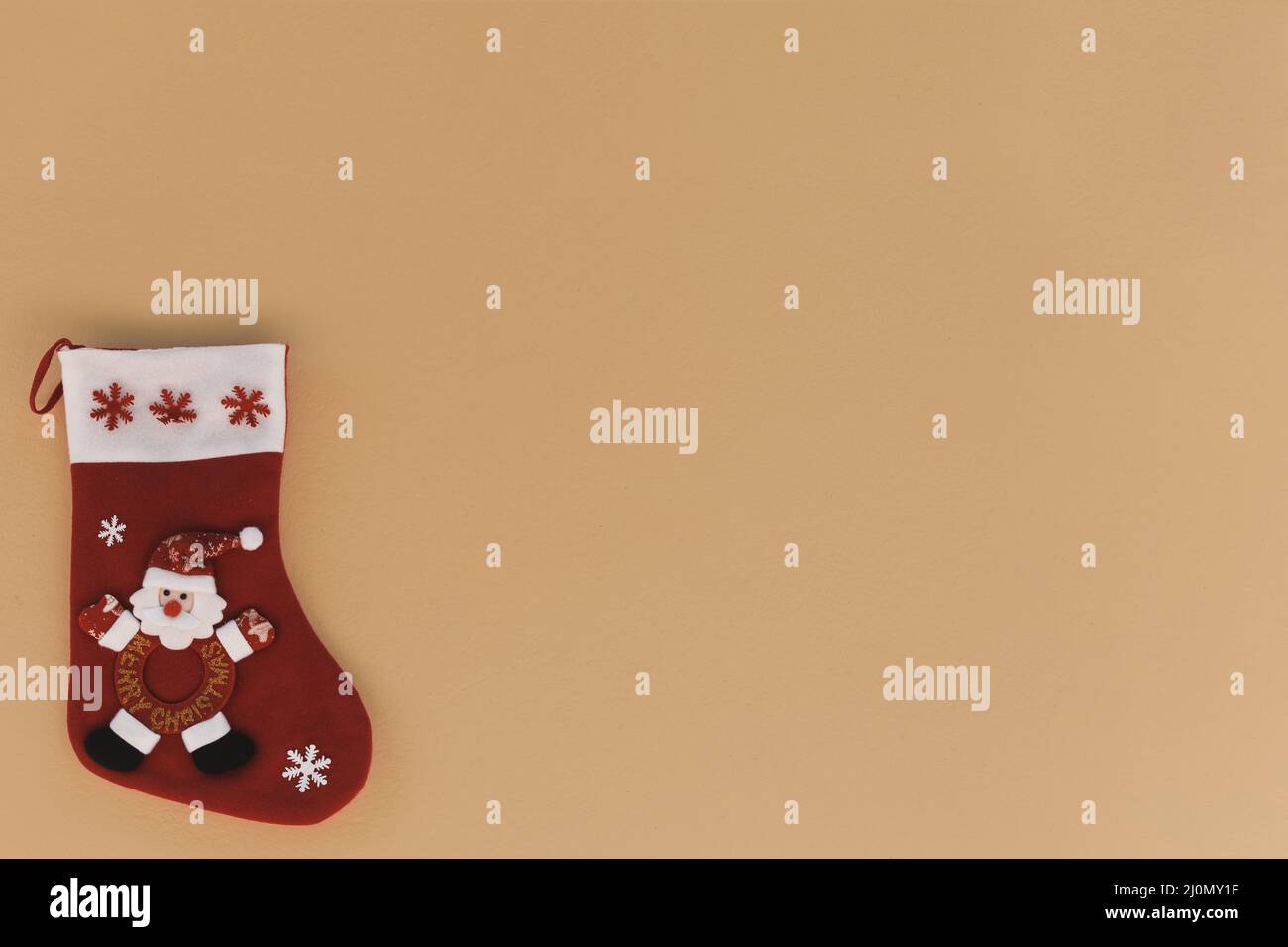 Christmas background with christmas sock Stock Photo - Alamy