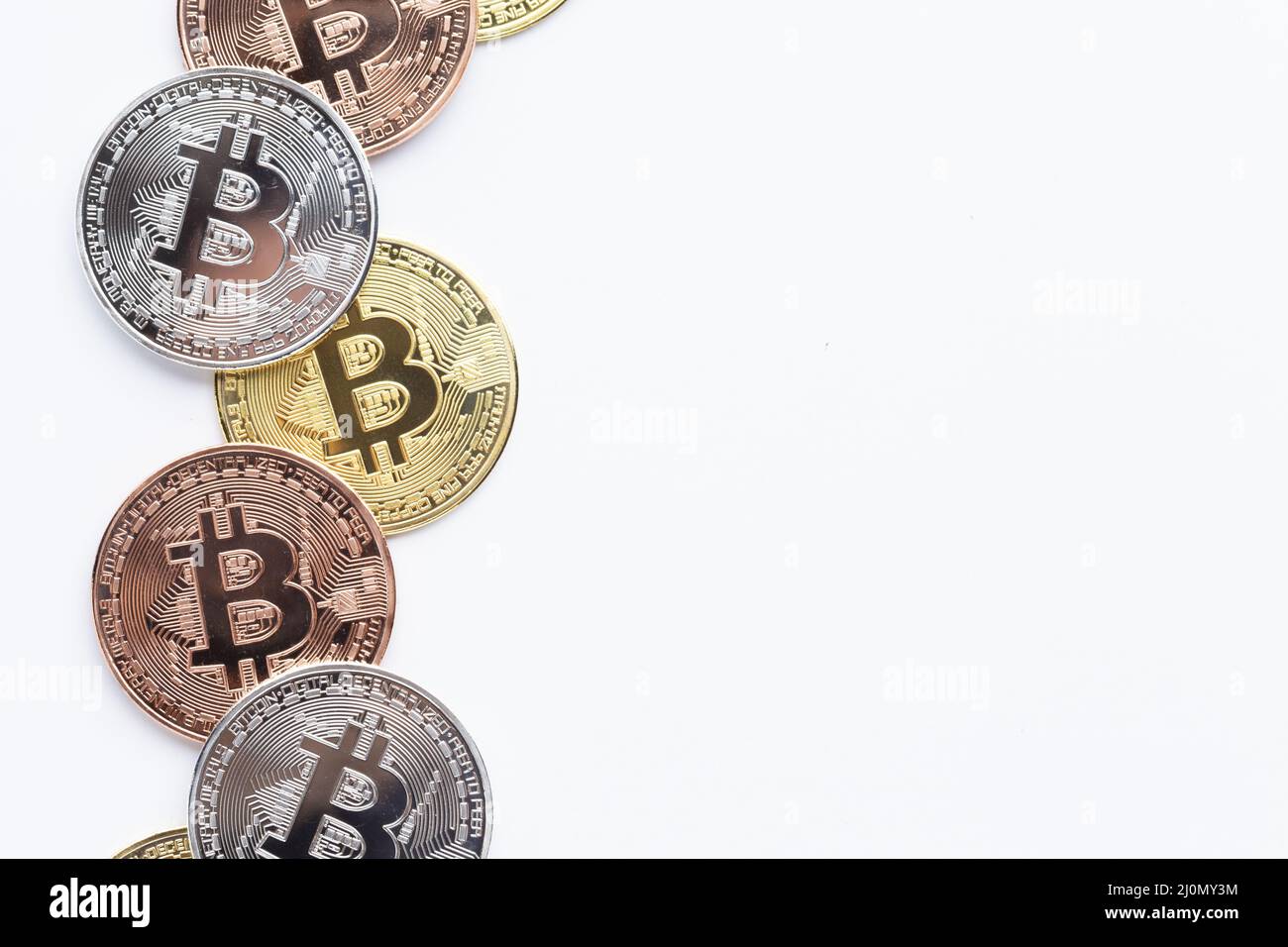 Bitcoin plain background with copy space Stock Photo - Alamy