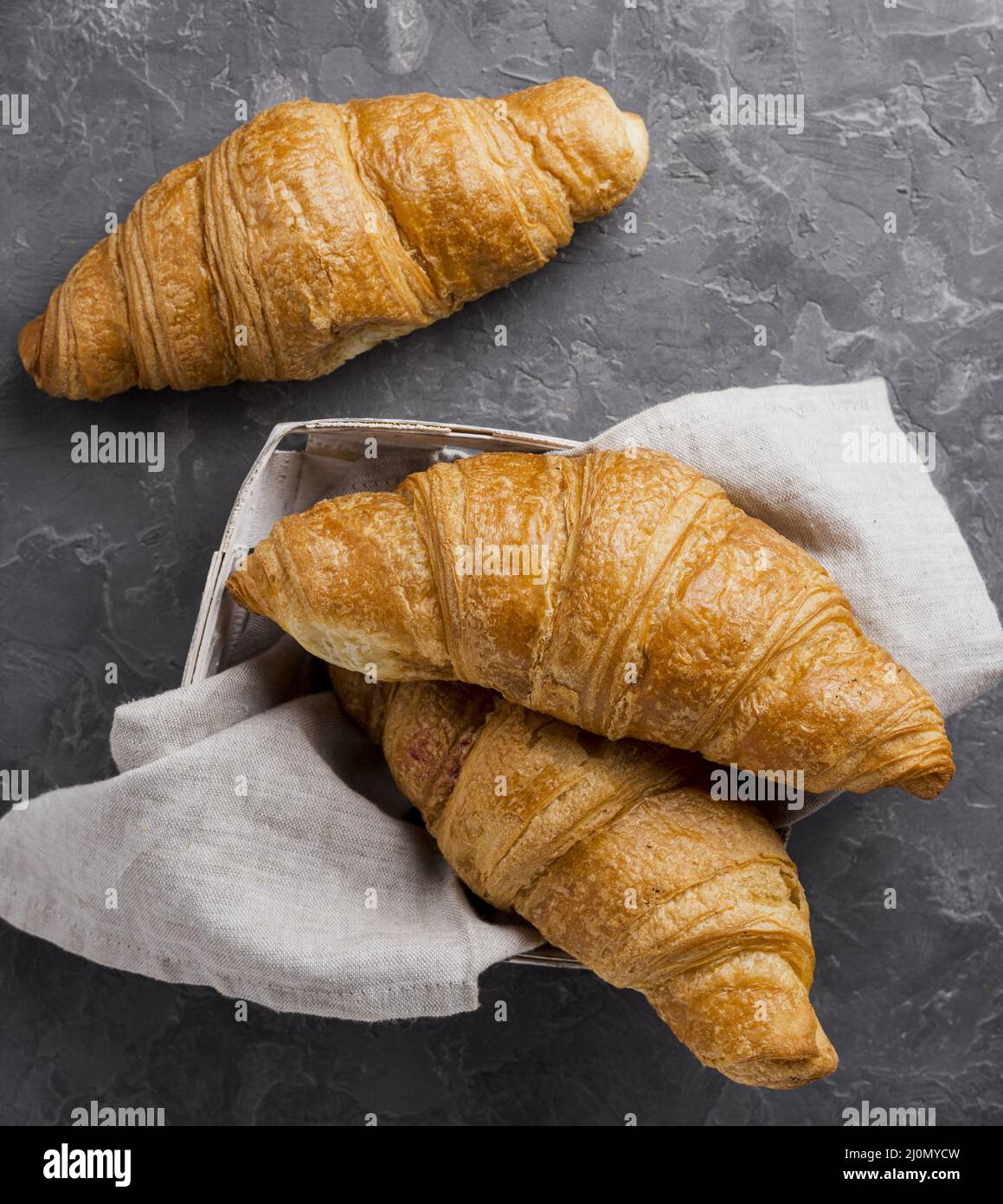 French croissants cardboard box cloth Stock Photo - Alamy